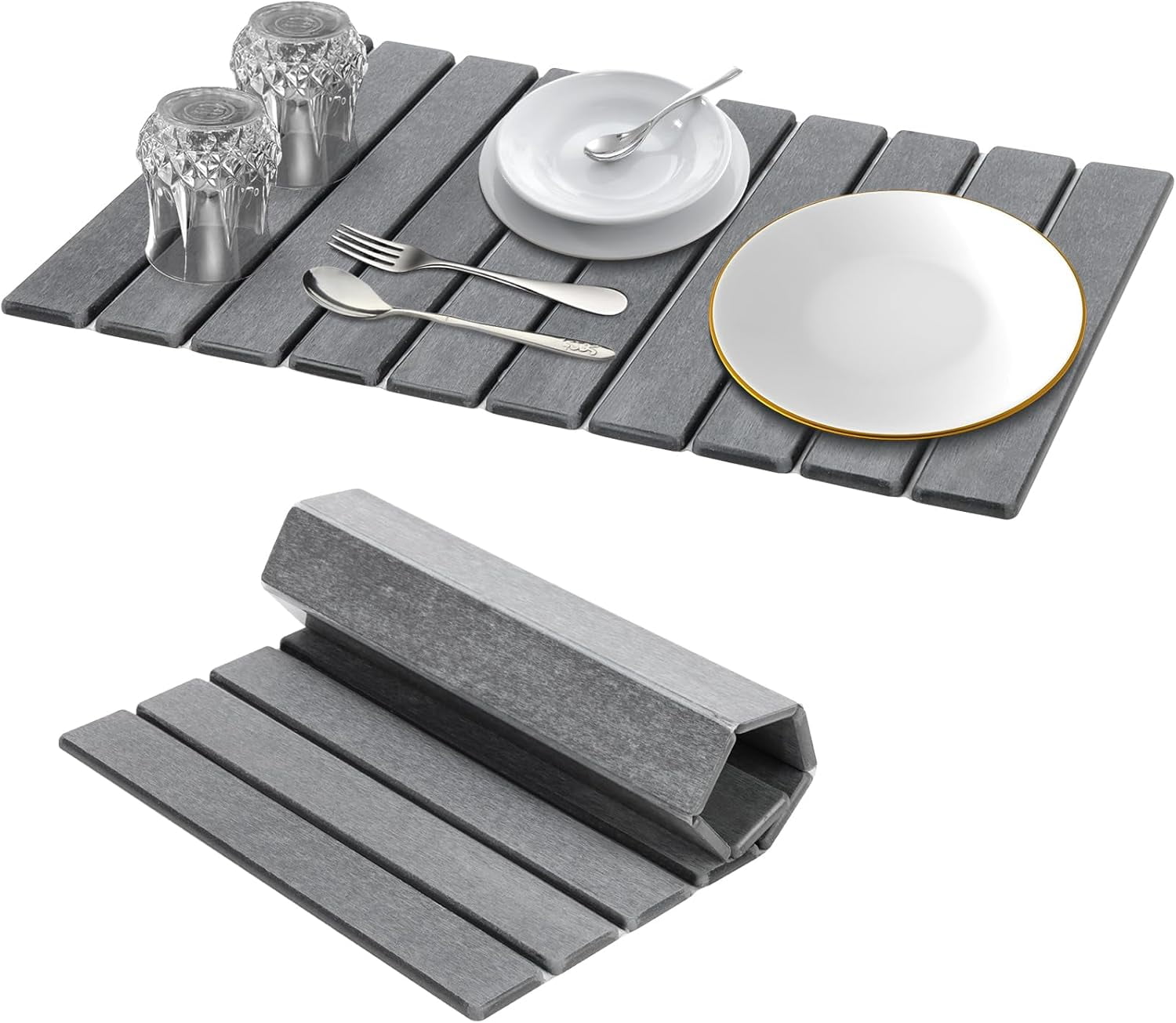 Large Foldable Stone Dish Drying Mat,24"×16",Heat-resistant Mat for ...