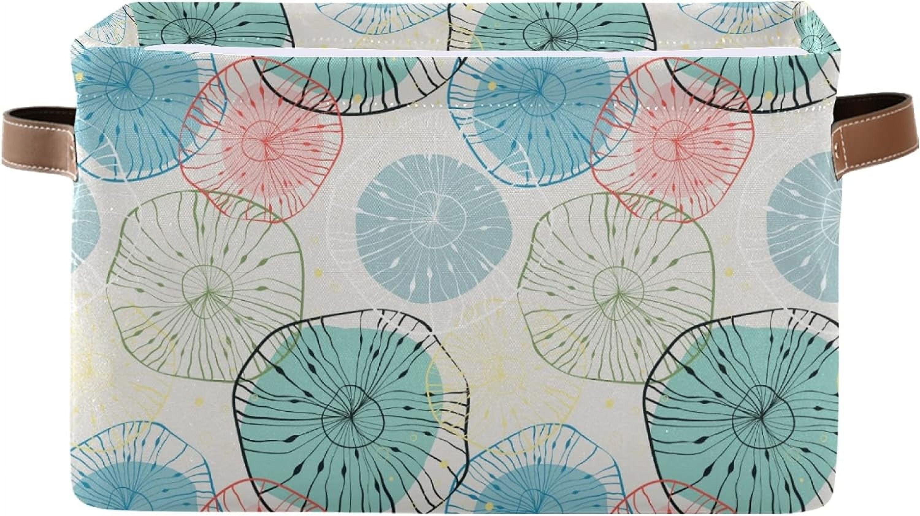 Large Foldable Storage Bin Abstract Floral Jellyfish Fabric Storage ...