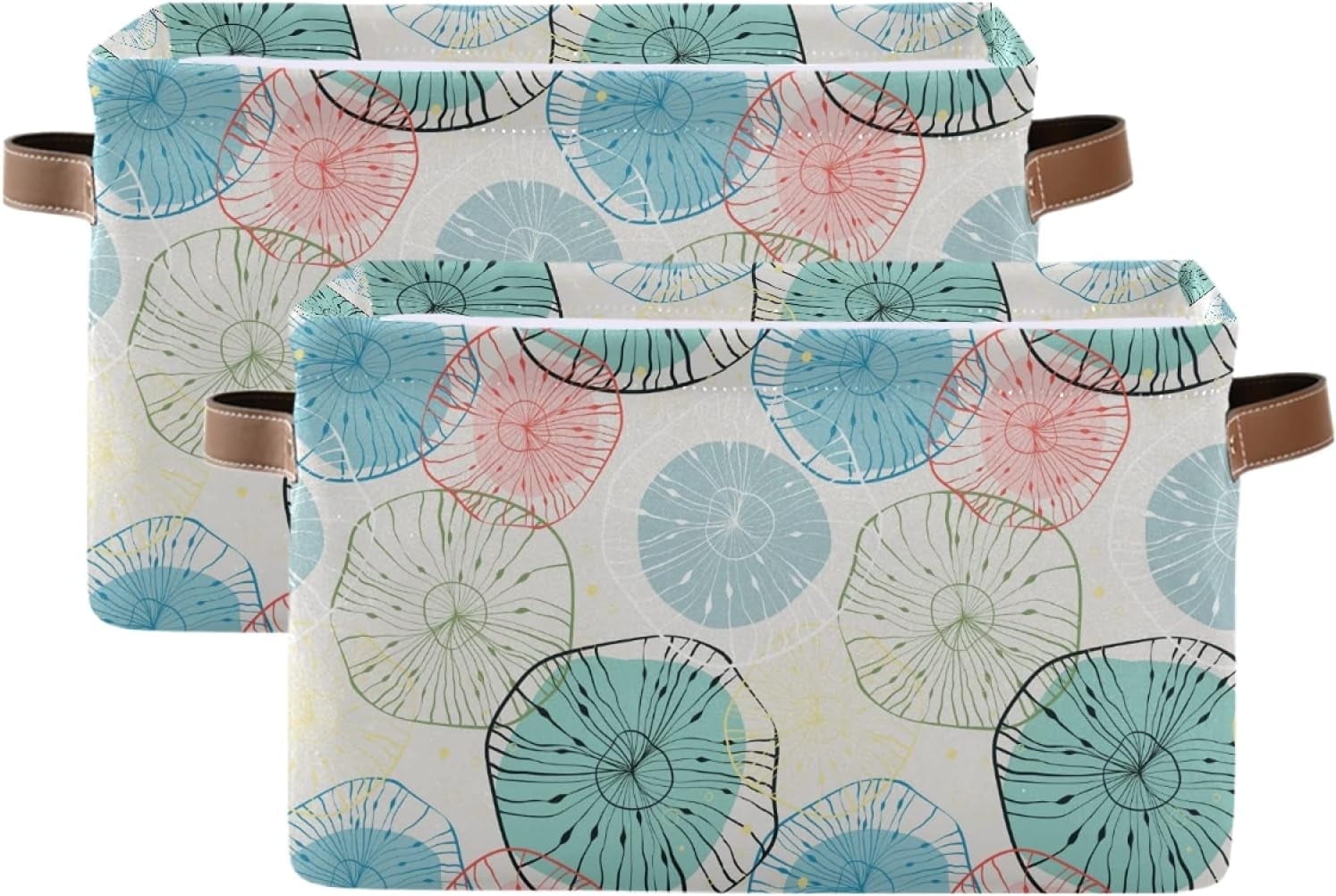 Large Foldable Storage Bin Abstract Floral Jellyfish Fabric Storage ...