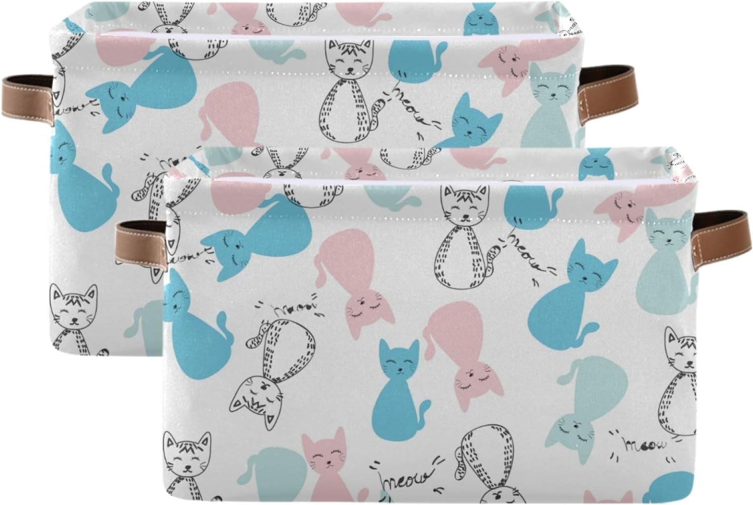 Large Foldable Storage Bin Animal Colorful Cute Cats Fabric Storage ...