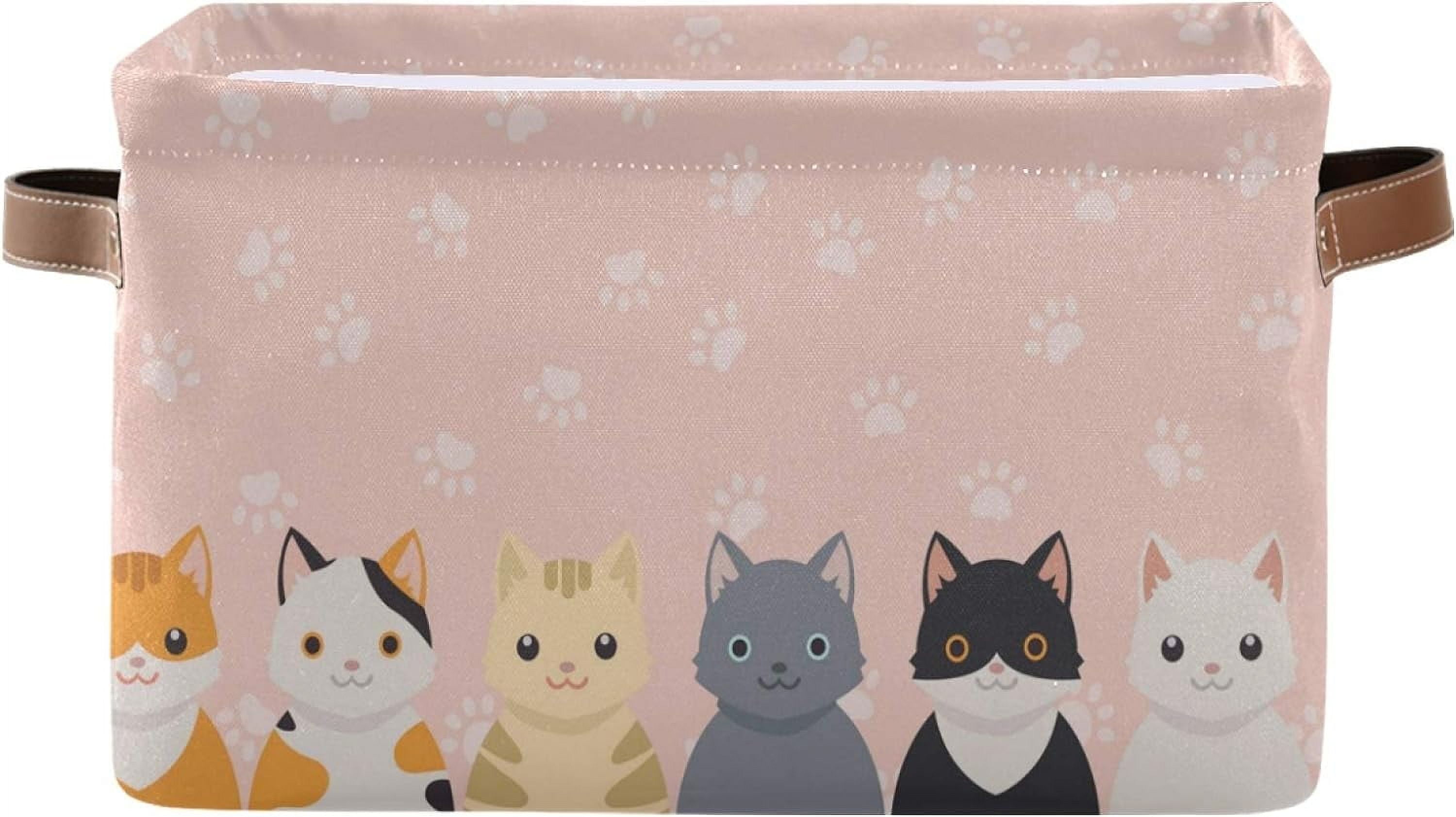 Large Foldable Storage Bin Animal Cute Cats Fabric Storage Baskets ...
