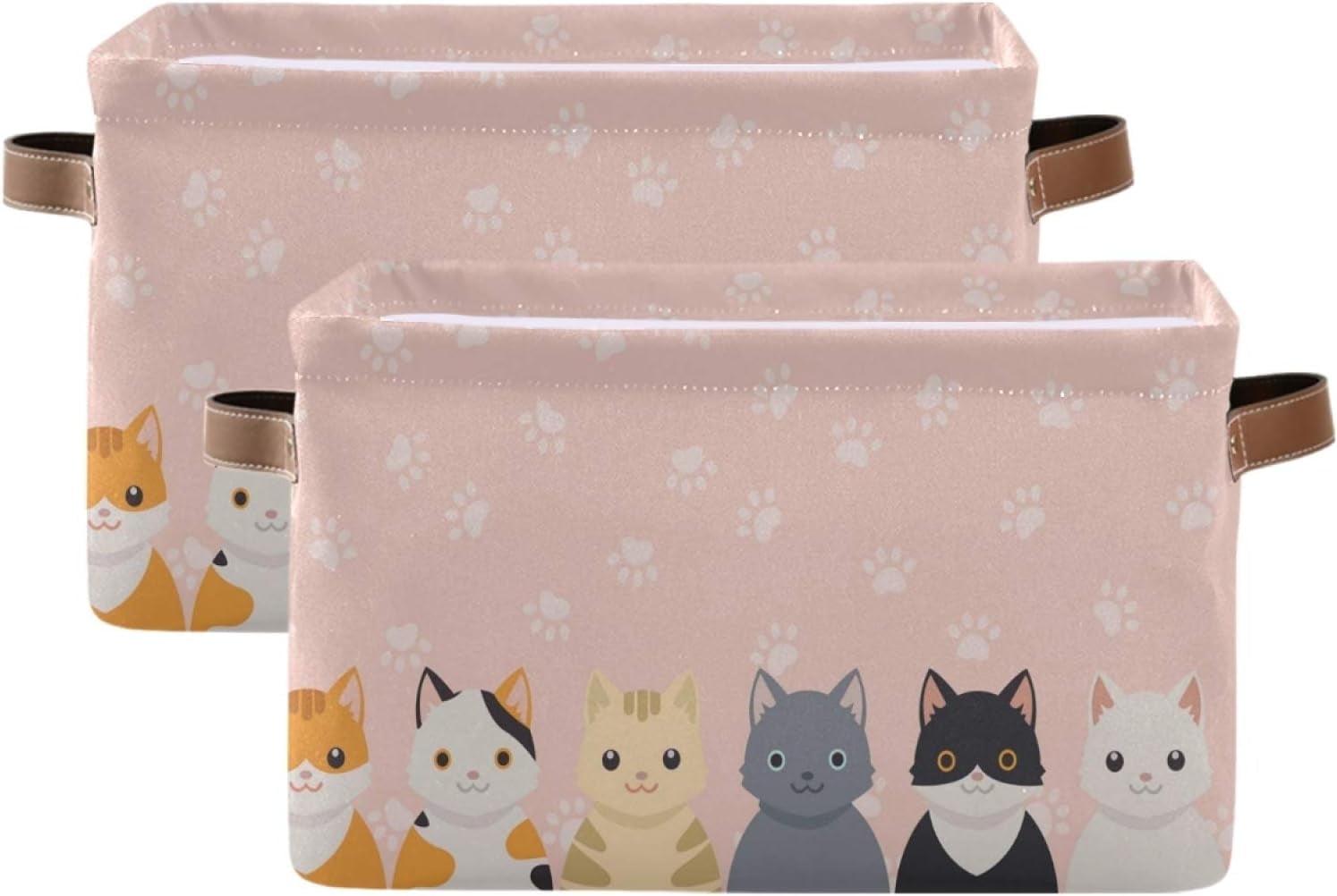 Large Foldable Storage Bin Animal Cute Cats Fabric Storage Baskets ...