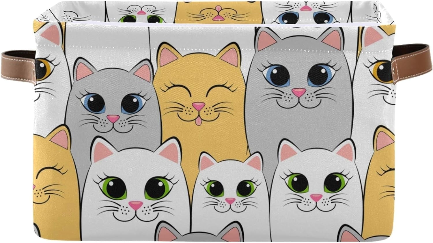 Large Foldable Storage Bin Animal Cute Cats Kittens Fabric Storage ...