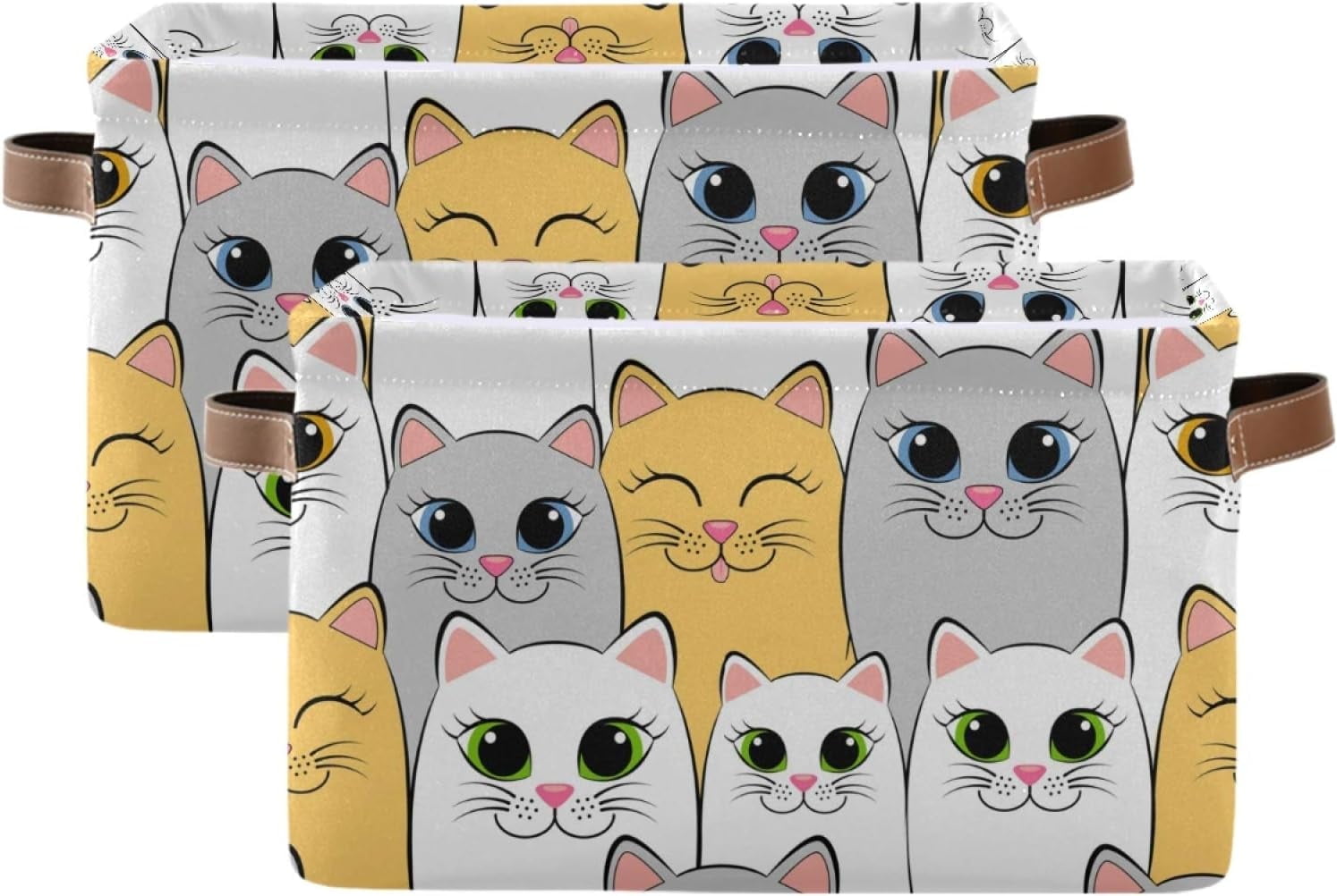 Large Foldable Storage Bin Animal Cute Cats Kittens Fabric Storage ...