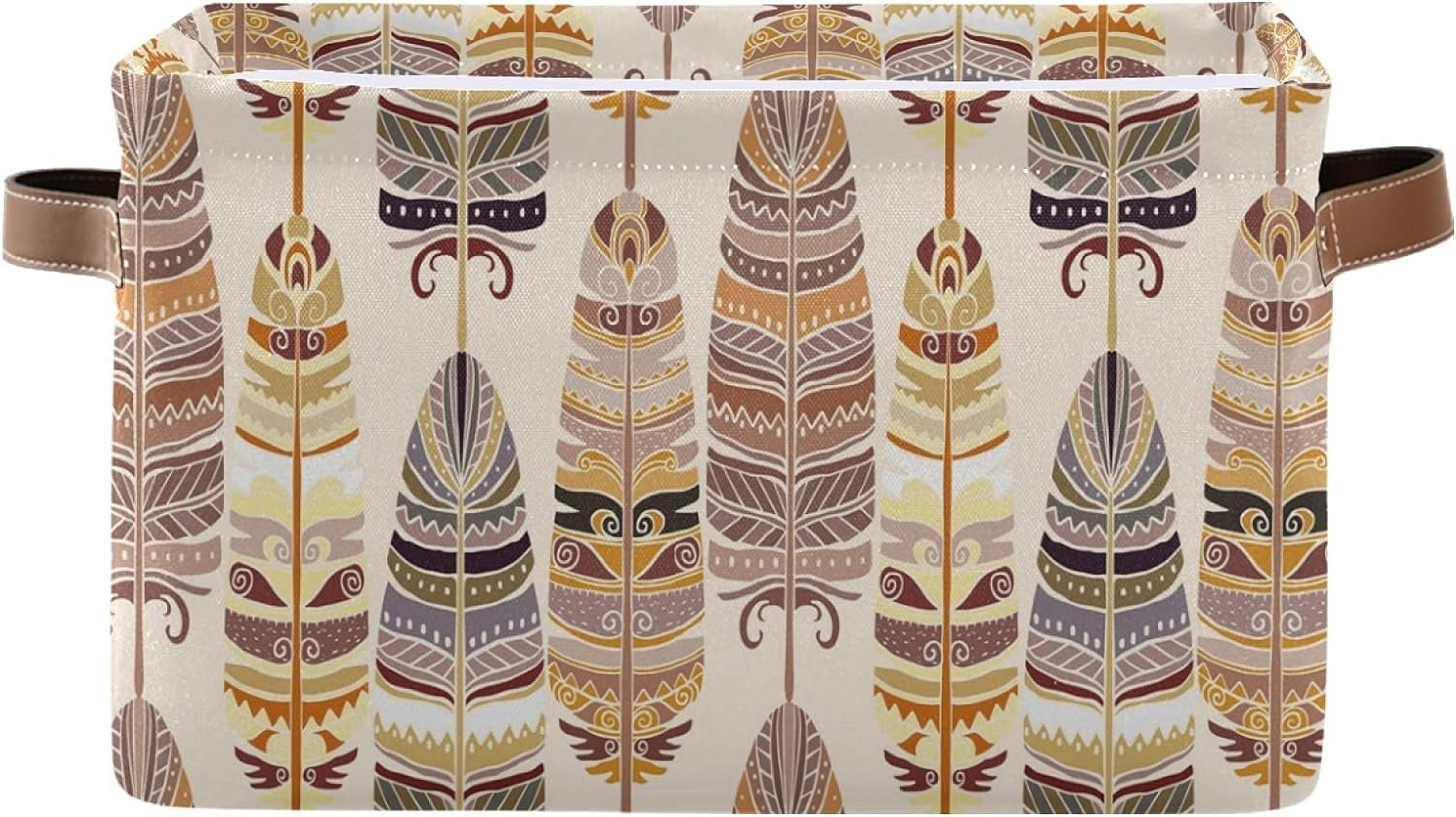 Large Foldable Storage Bin Bobo Bird Feathers Fabric Storage Baskets ...