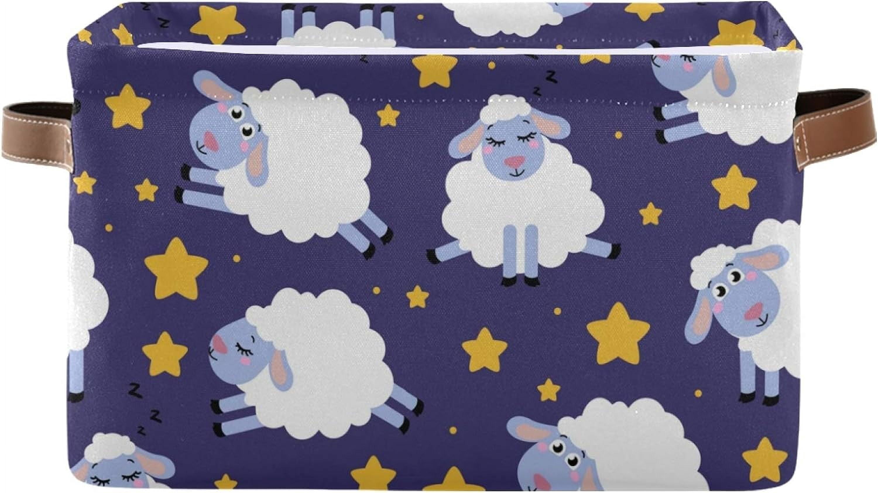 Large Foldable Storage Bin Cartoon Happy Jumping Sheep Fabric Storage ...