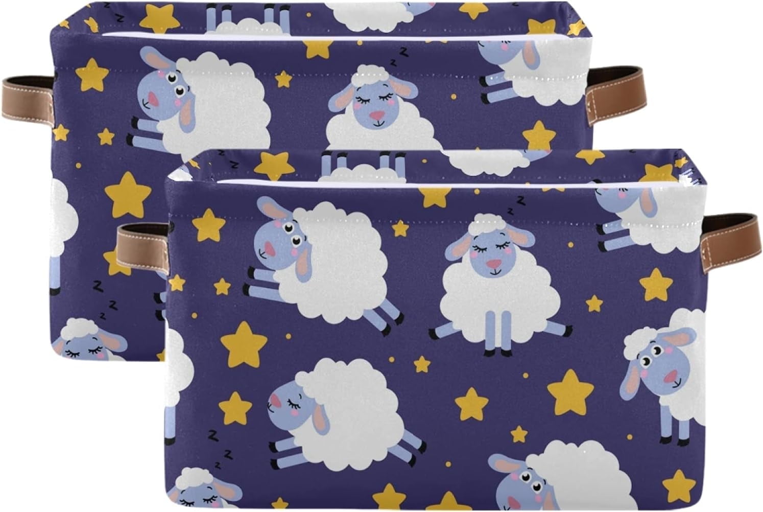 Large Foldable Storage Bin Cartoon Happy Jumping Sheep Fabric Storage ...