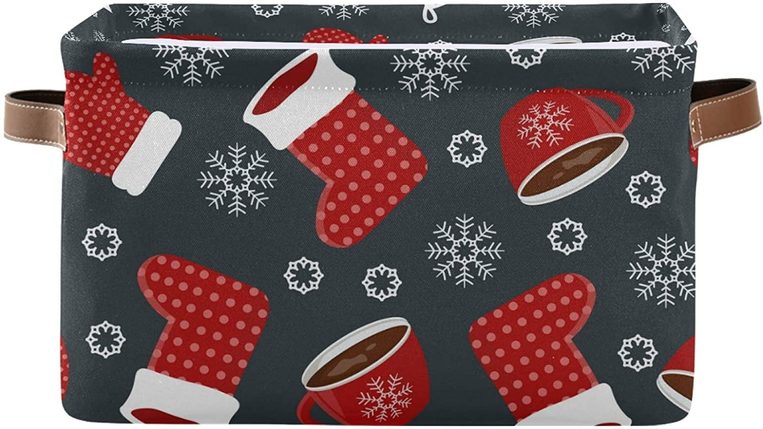 Large Foldable Storage Bin Christmas Socks Mittens Fabric Storage ...