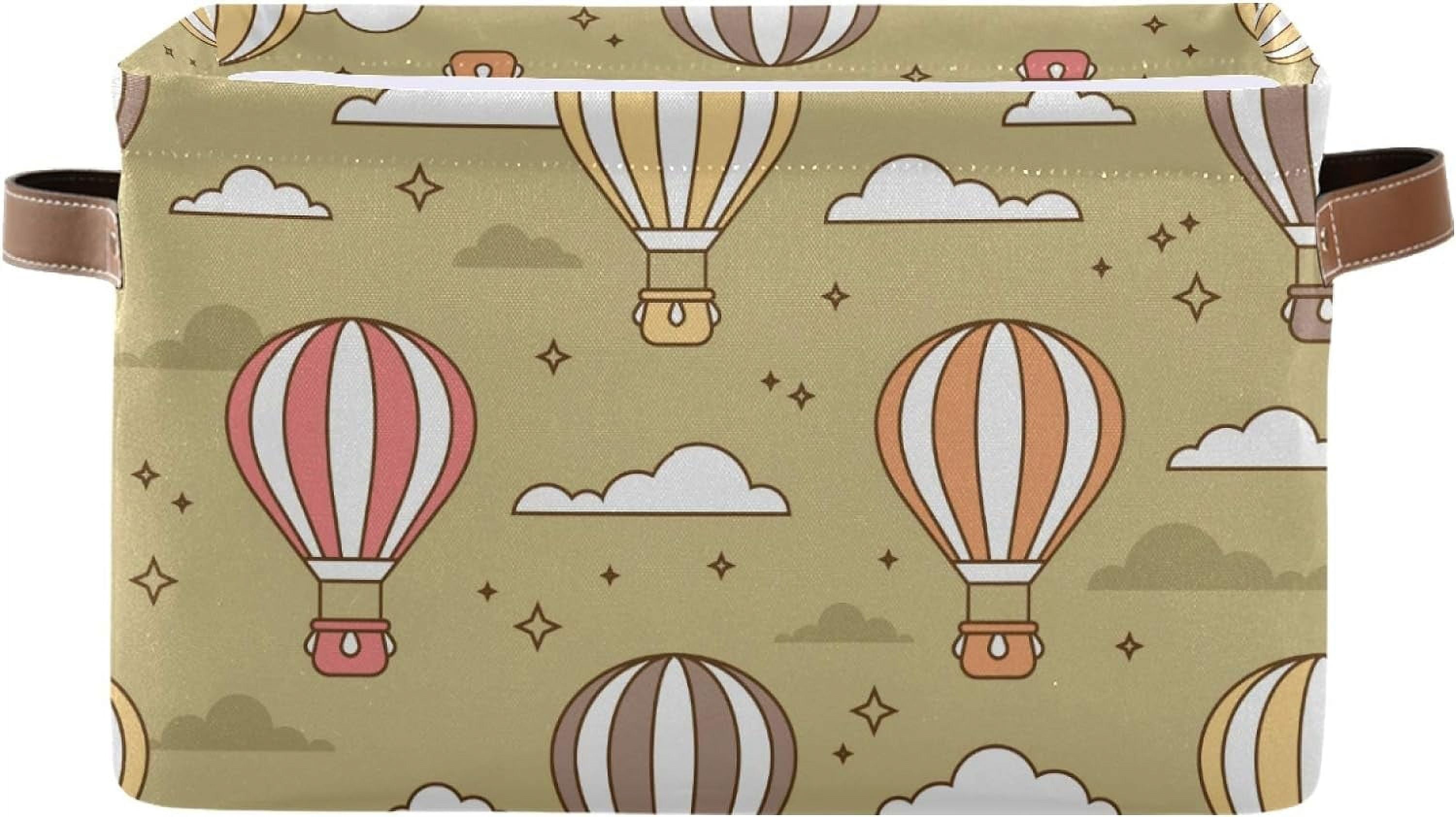Large Foldable Storage Bin Colorful Air Balloons Fabric Storage Baskets ...