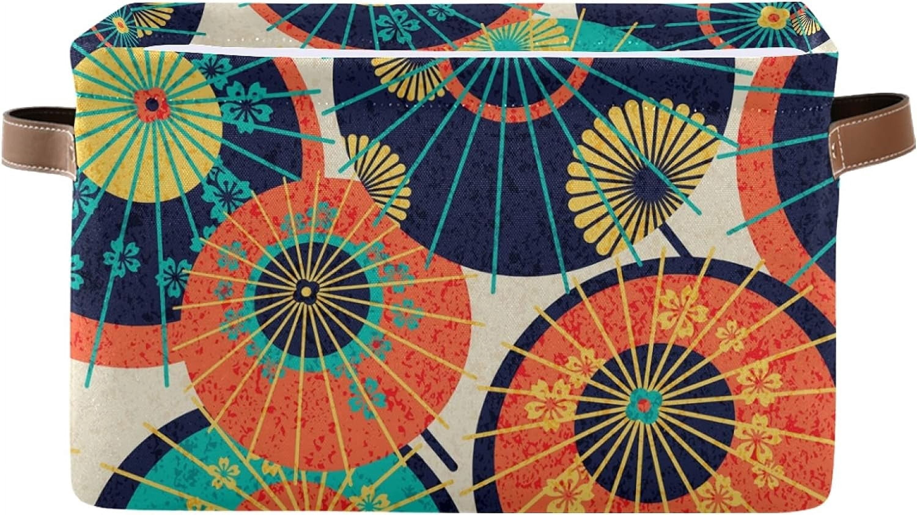 Large Foldable Storage Bin Colorful Japanese Umbrellas Fabric Storage ...