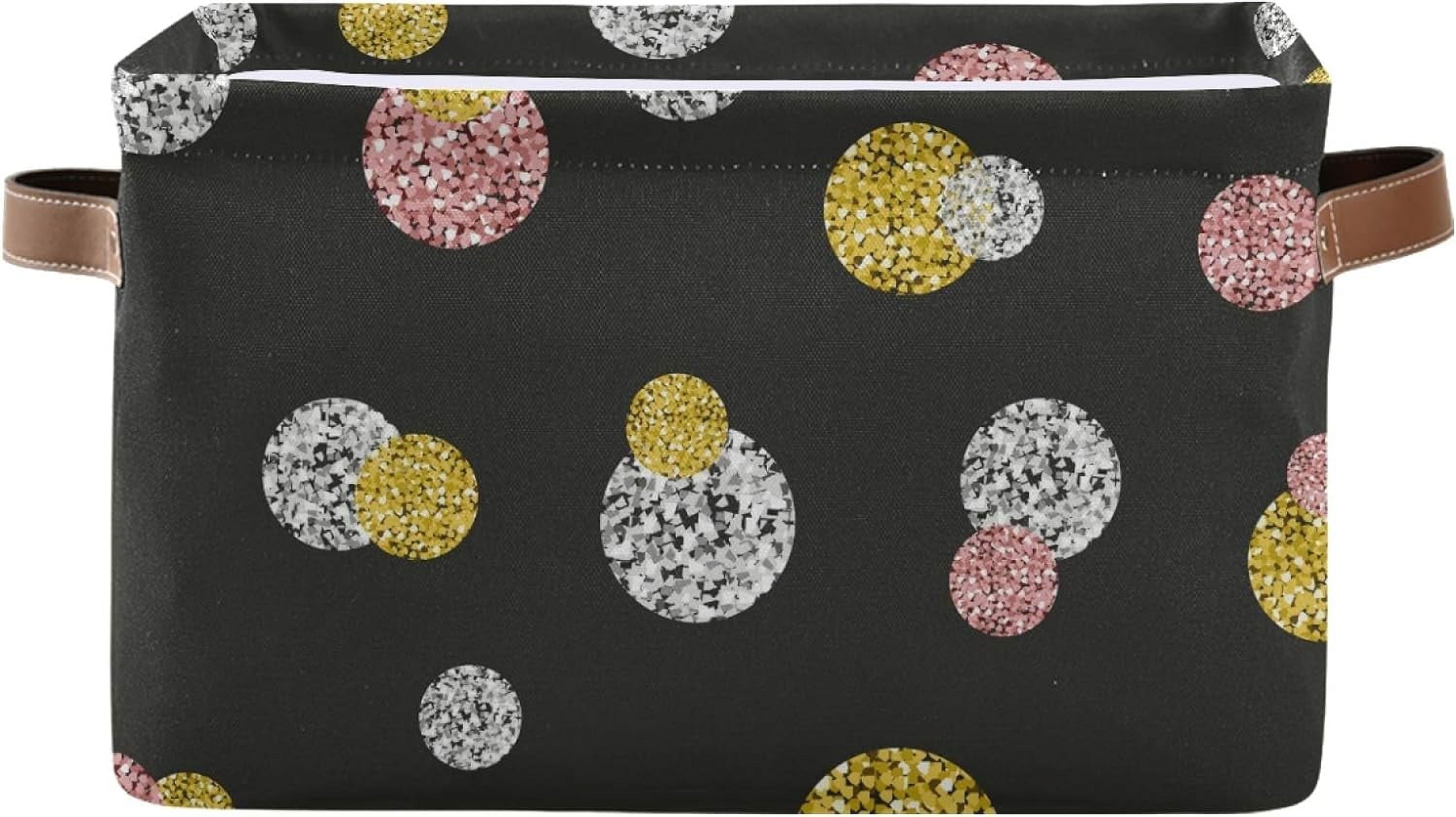 Large Foldable Storage Bin Colourful Sparkle Dot Fabric Storage Baskets Collapsible Decorative ...