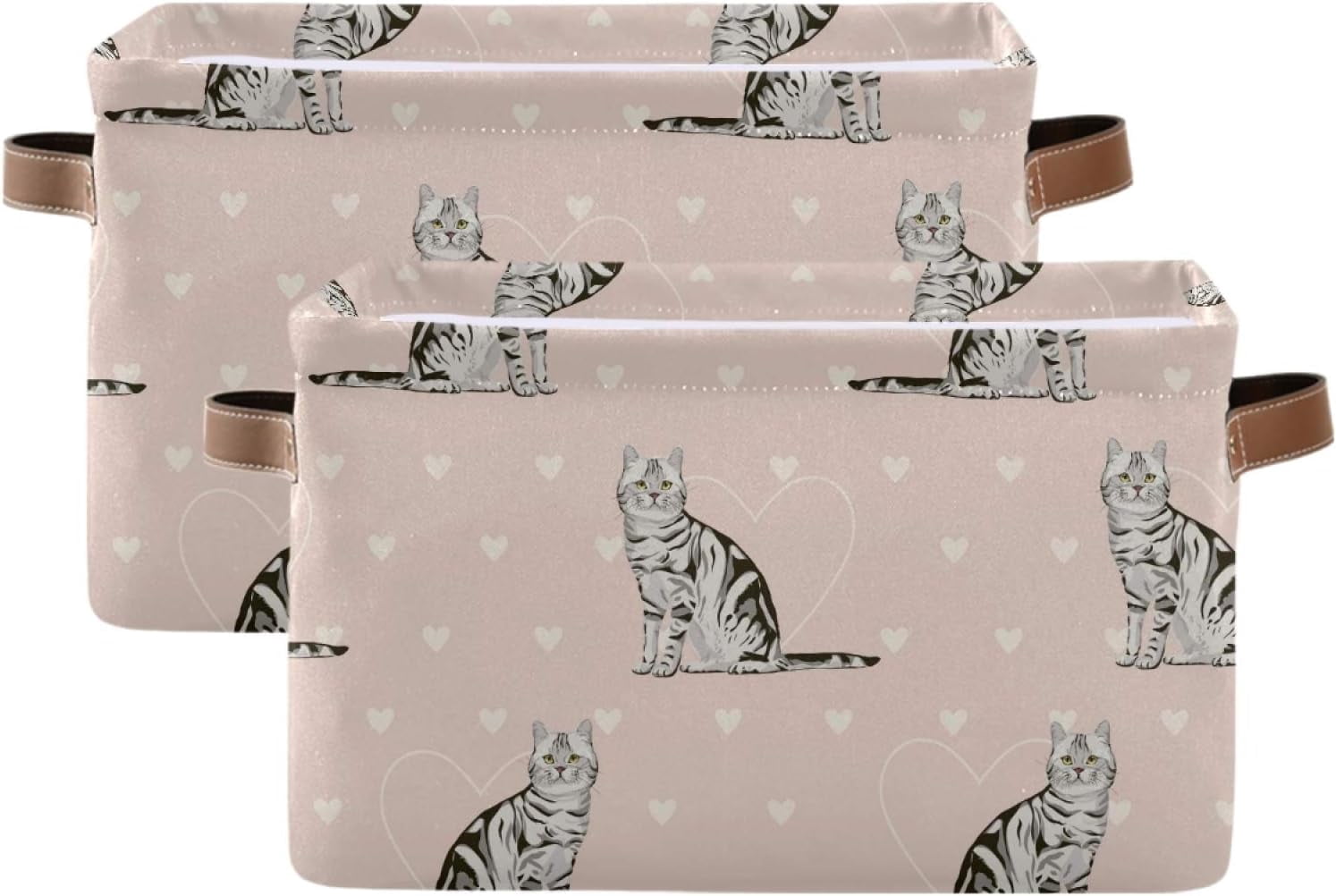 Large Foldable Storage Bin Cute Cats Fabric Storage Baskets Collapsible ...