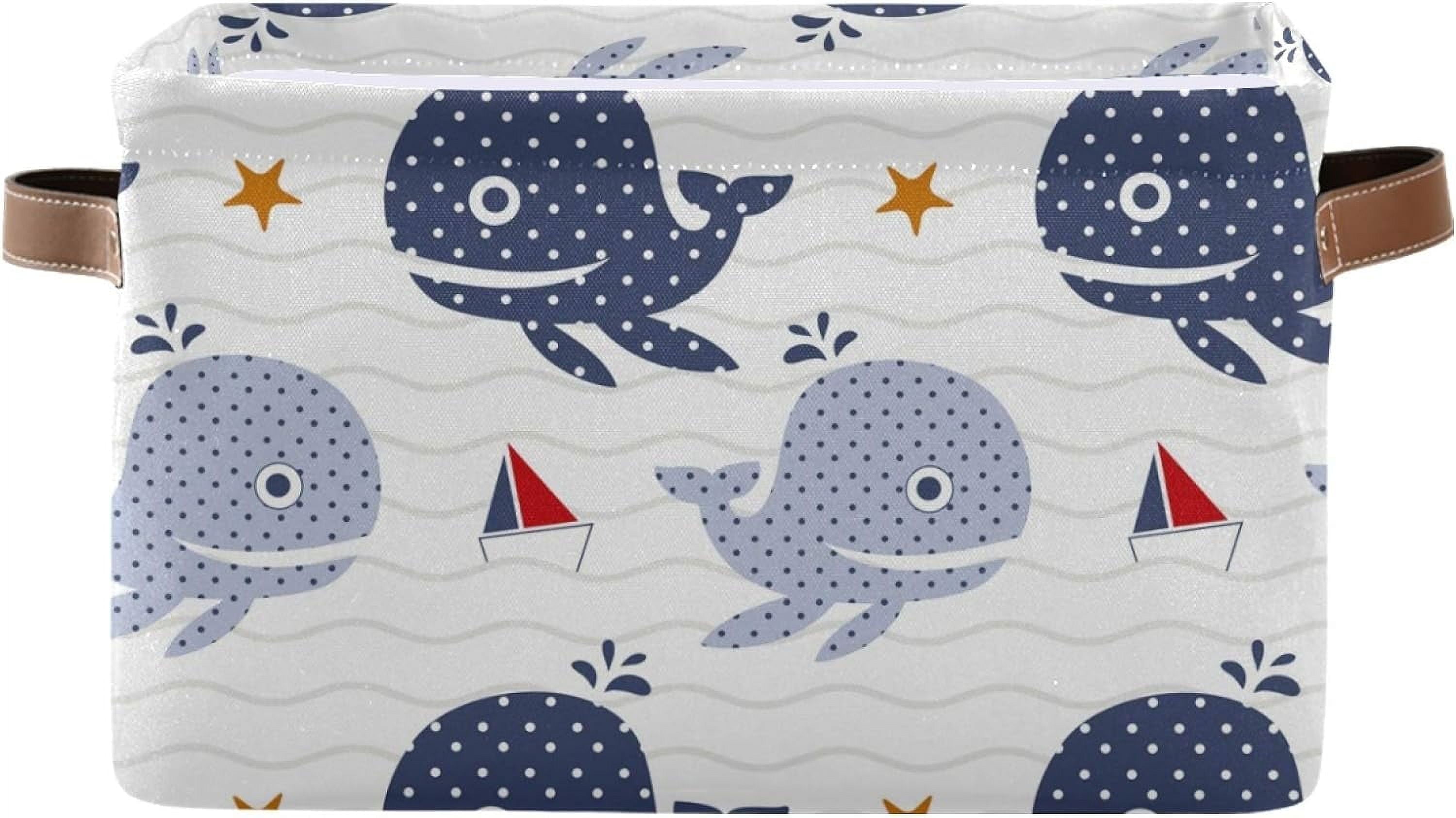 Large Foldable Storage Bin Cute Whale Fabric Storage Baskets ...