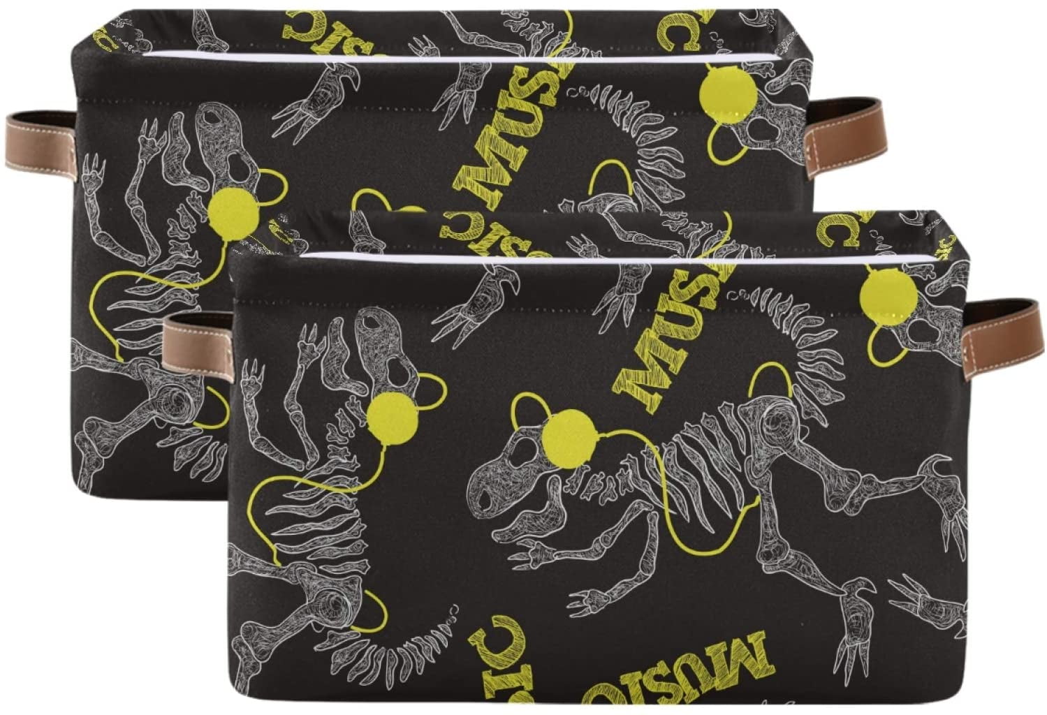 Large Foldable Storage Bin Funny Skeleton Dinosaur Fabric Storage ...