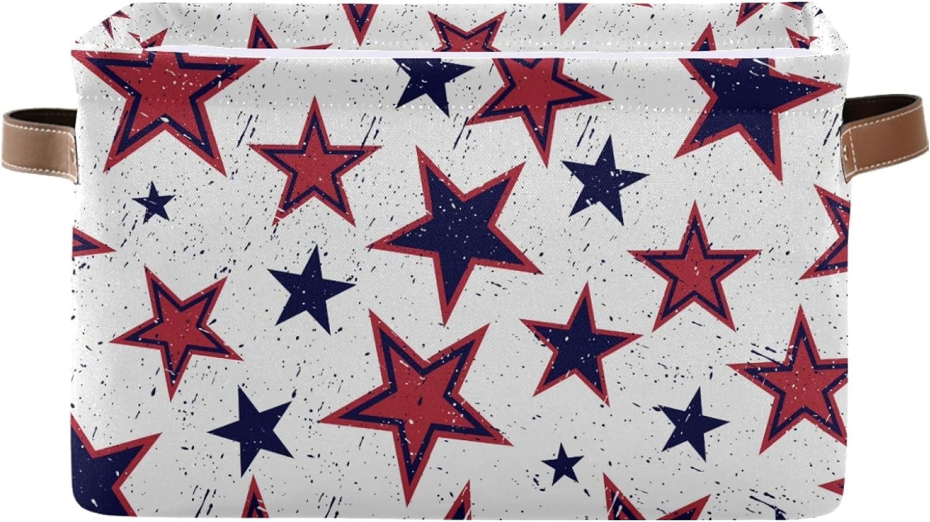 Large Foldable Storage Bin Independence Abstract Stars Fabric Storage ...