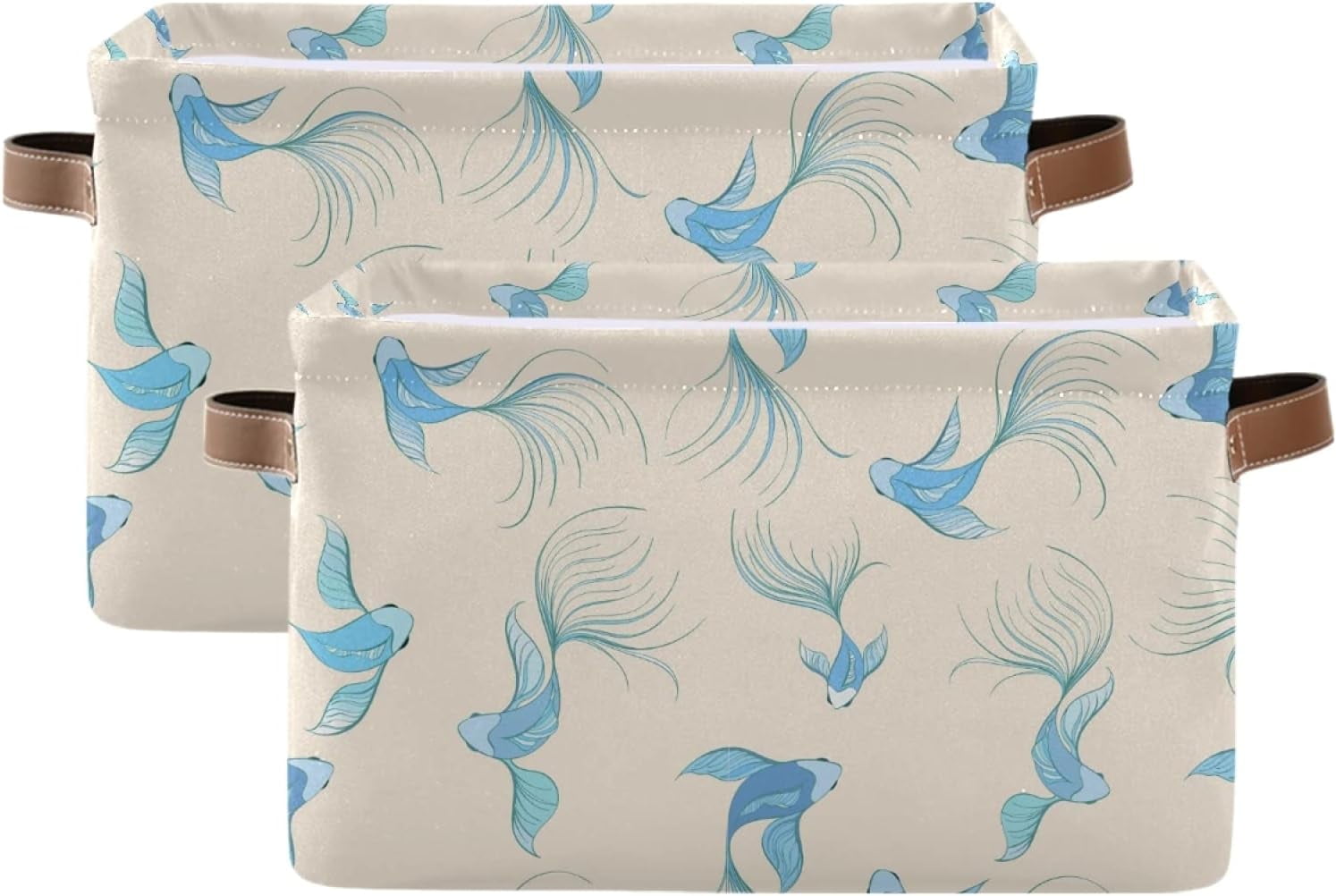 Large Foldable Storage Bin Koi Fish Fabric Storage Baskets Collapsible ...