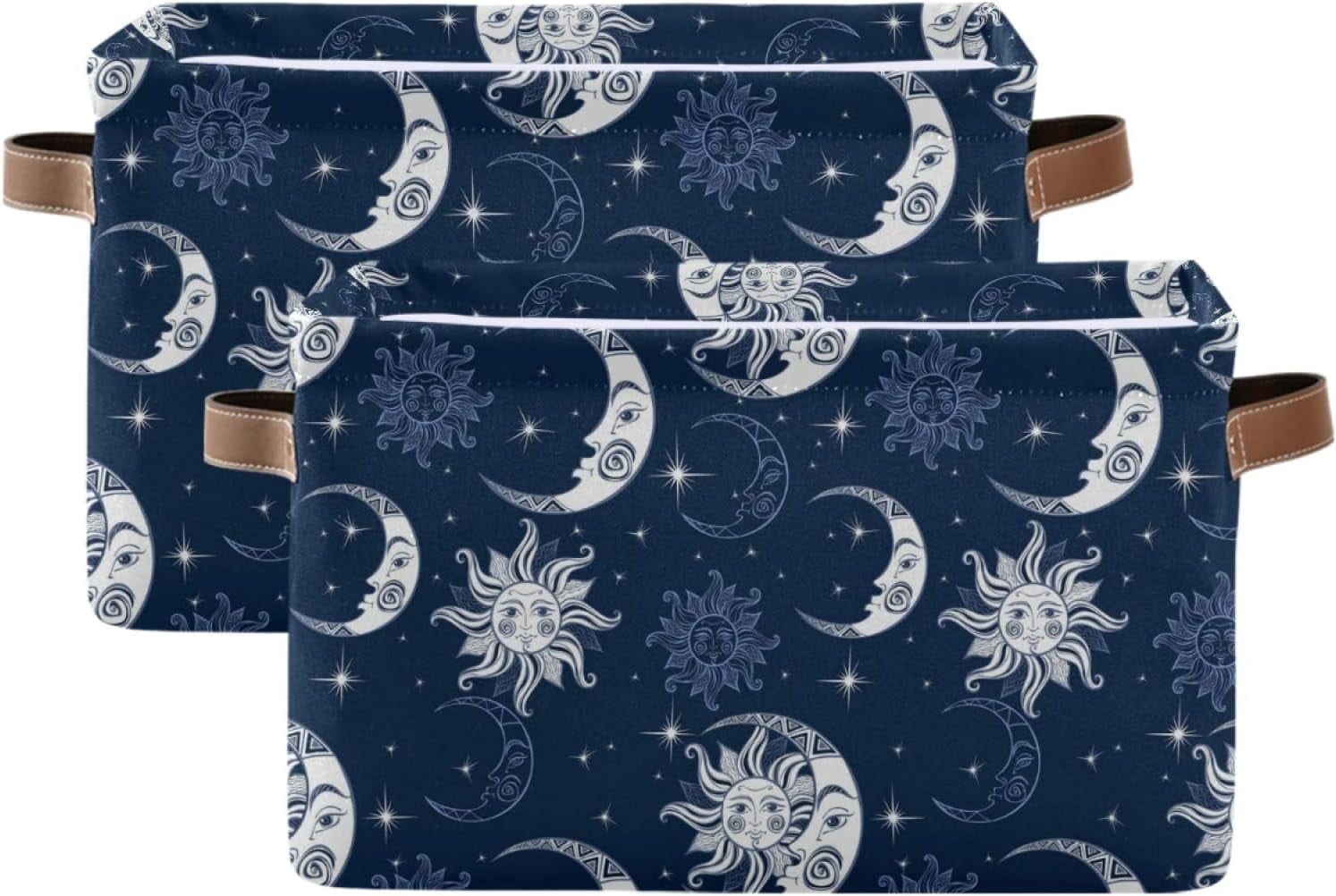 Large Foldable Storage Bin Magical Sun Moon Stars Fabric Storage ...