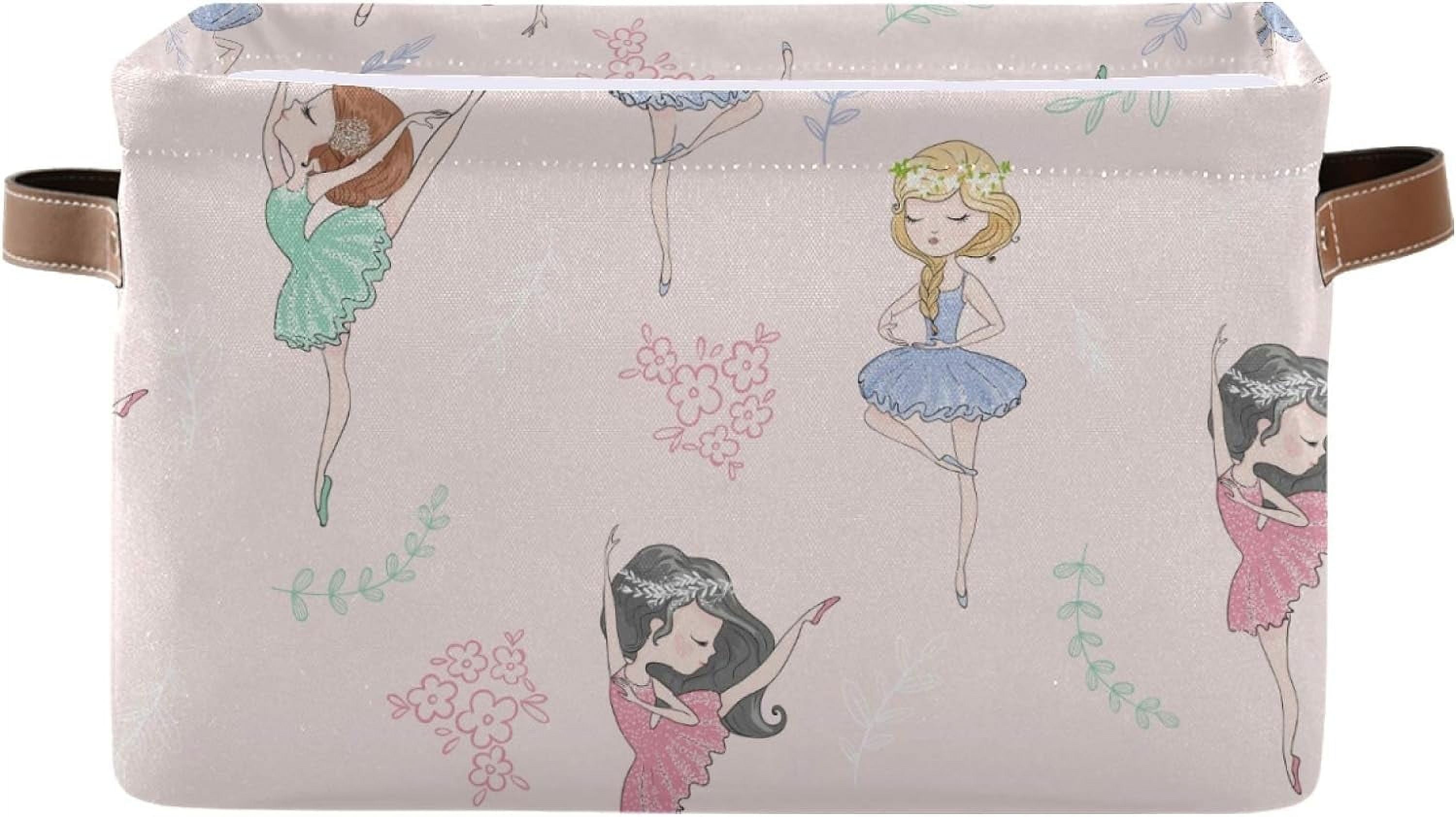 Large Foldable Storage Bin Pretty Ballerinas Fabric Storage Baskets ...