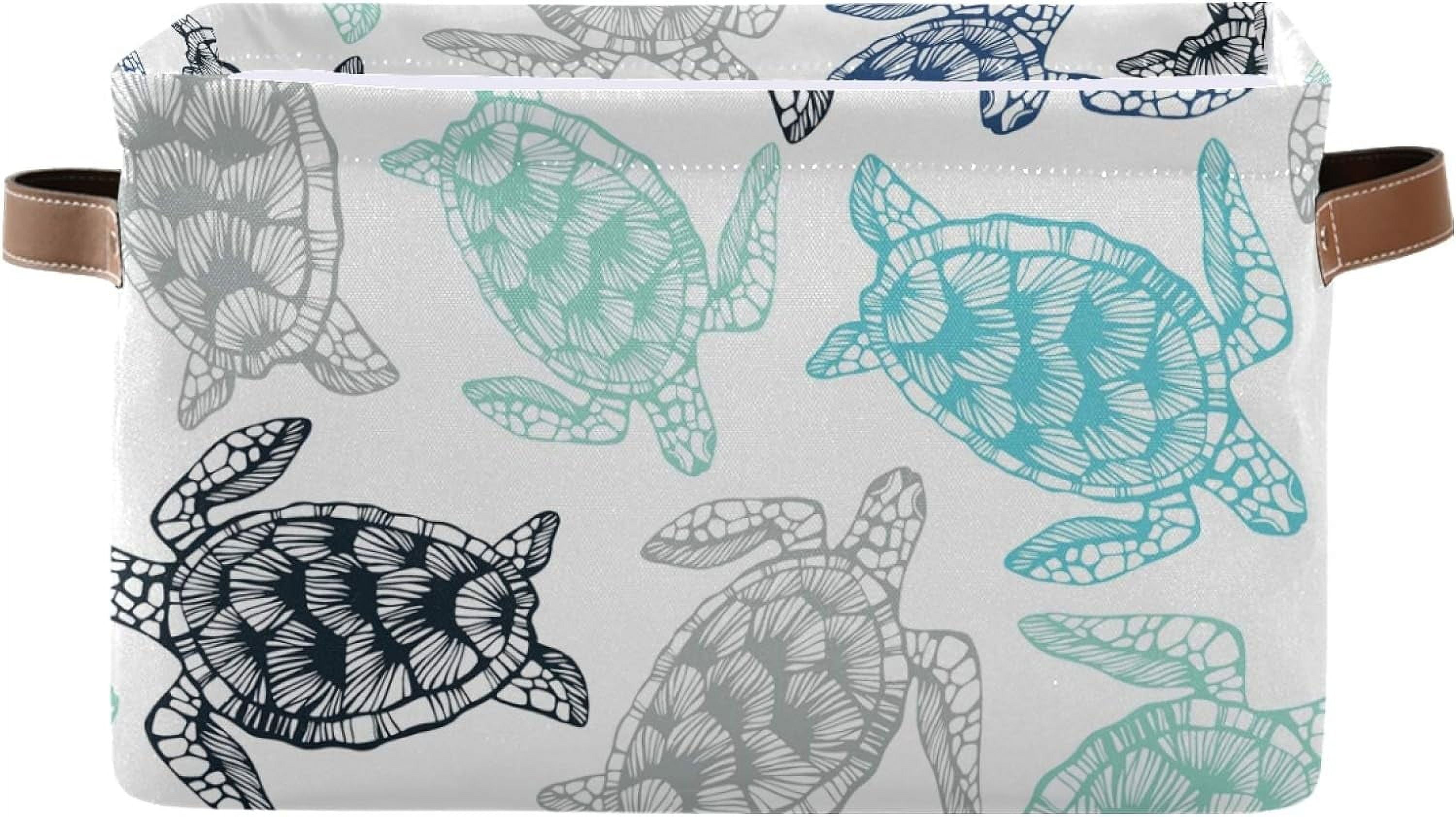 Large Foldable Storage Bin Sea Turtles Fabric Storage Baskets ...