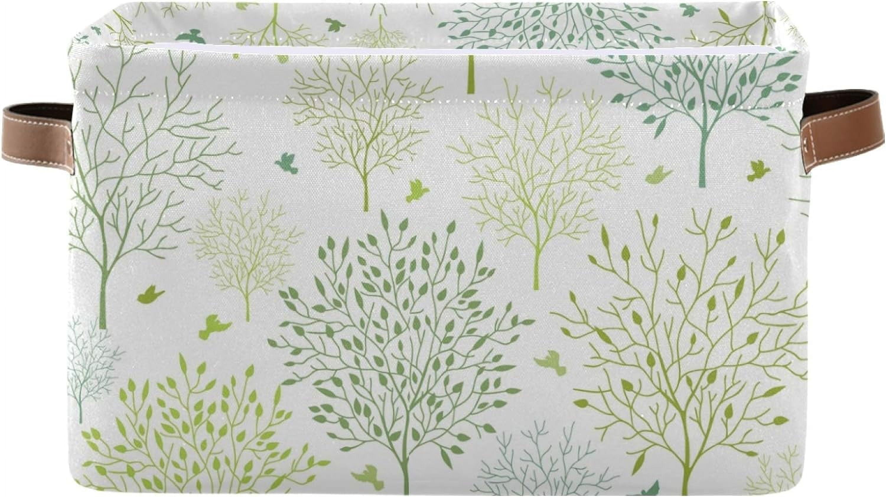 Large Foldable Storage Bin Spring Trees Fabric Storage Baskets ...