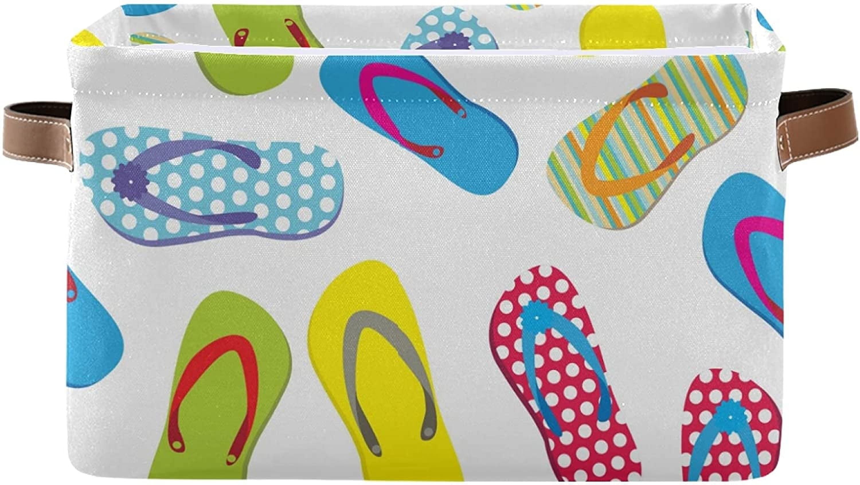 Large Foldable Storage Bin Summer Flip-Flops Fabric Storage Baskets ...
