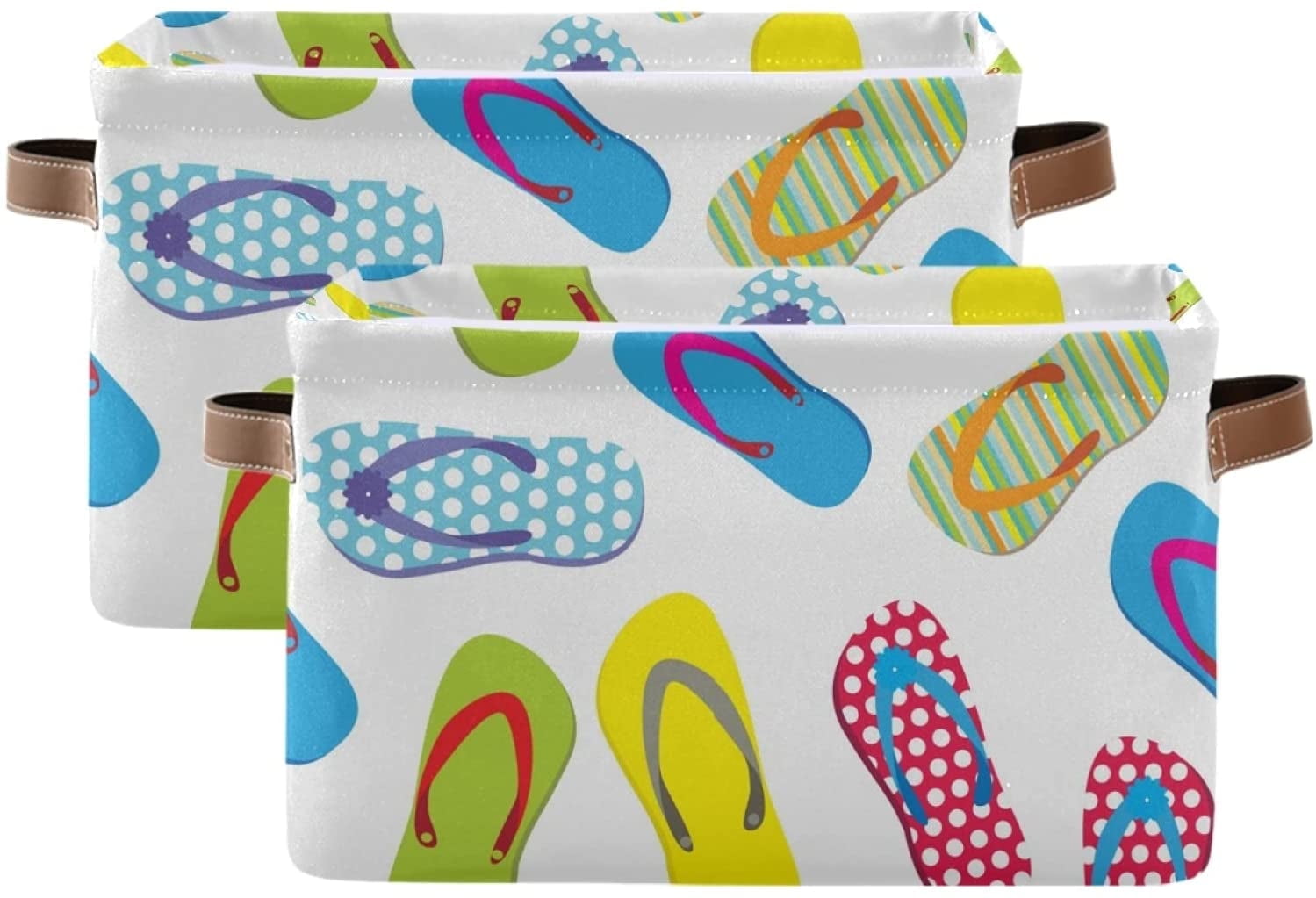 Large Foldable Storage Bin Summer Flip-Flops Fabric Storage Baskets ...