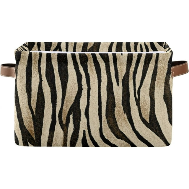 Large Foldable Storage Bin Tiger Animal Fur Stripes Fabric Storage ...