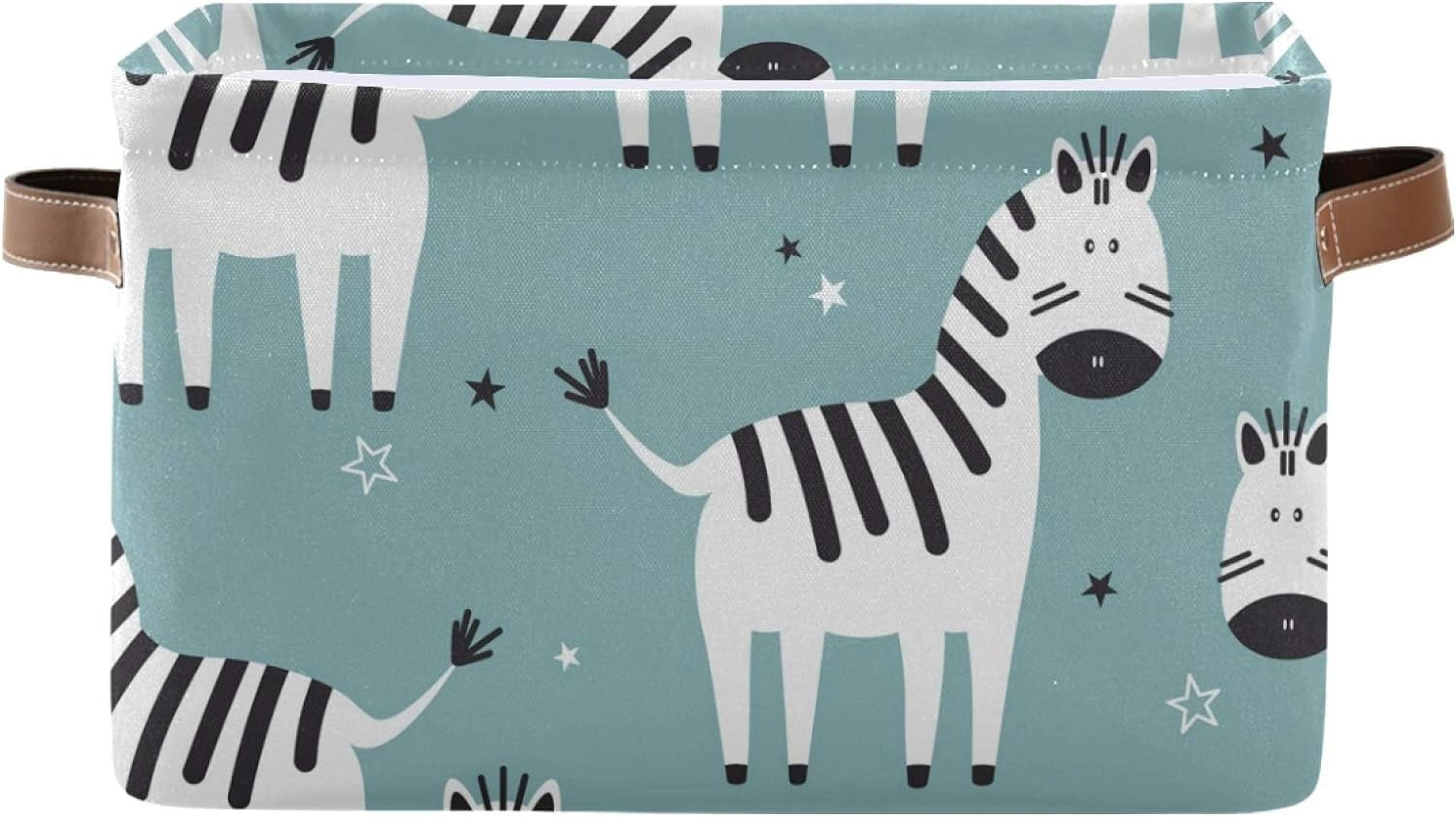 Large Foldable Storage Bin Zebras Fabric Storage Baskets Collapsible ...
