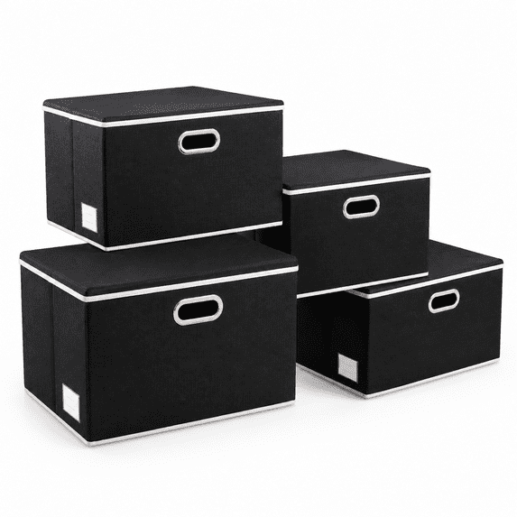 Large Foldable Storboxes With Lids [5-pack] Organizer Containers ...
