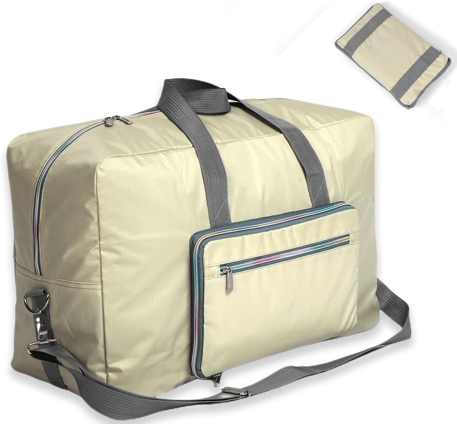 Large Foldable Travel Duffel Bag with Trolley Sleeve, Duffel Bag Gym Tote Bag with Dot Carry on ...