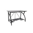 Large Foldable Two-Shelf Desk, Sturdy Steel-Frame Laptop Computer Table ...