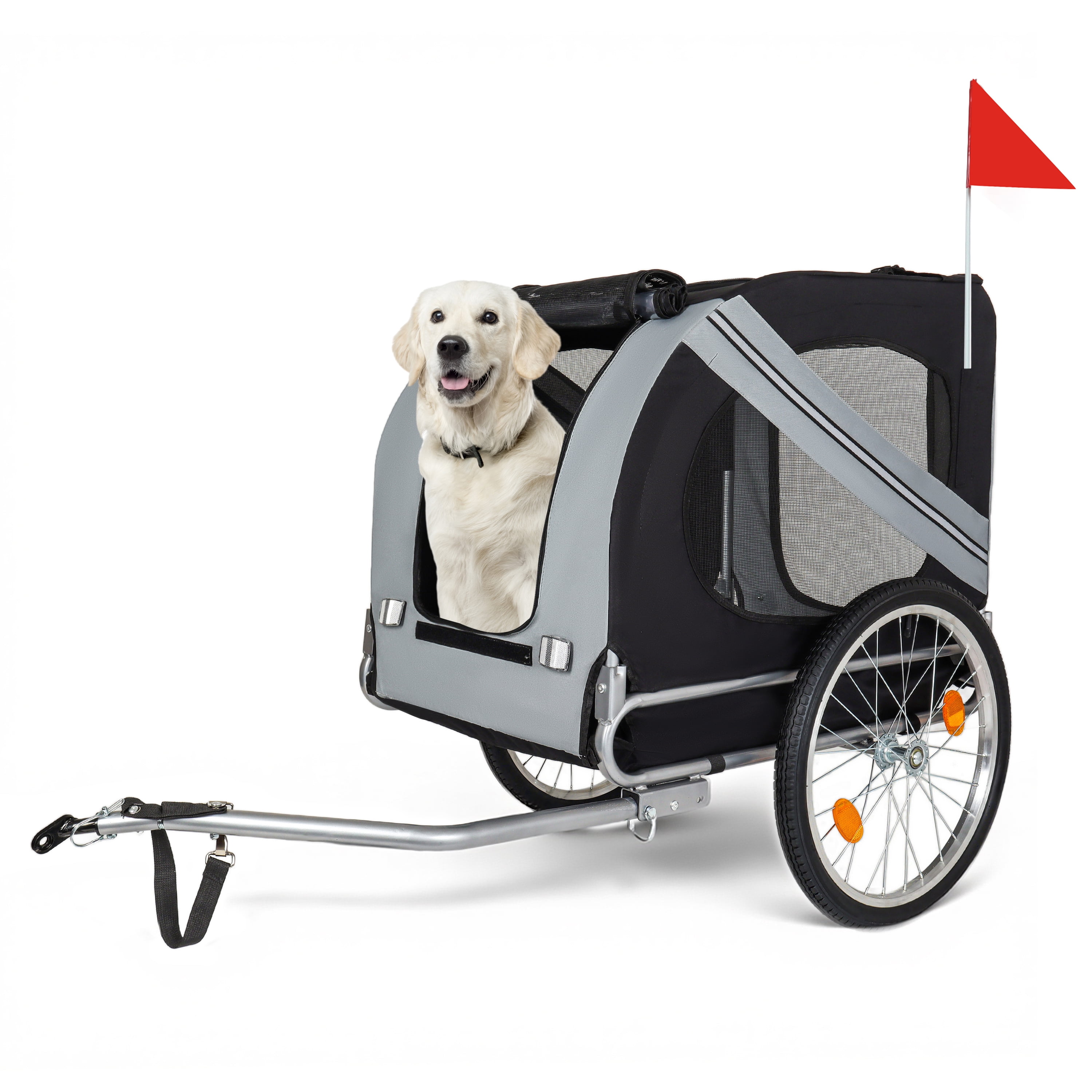 Large Folding Bike Trailer for Dogs – 100LB Capacity All-Terrain Pet ...