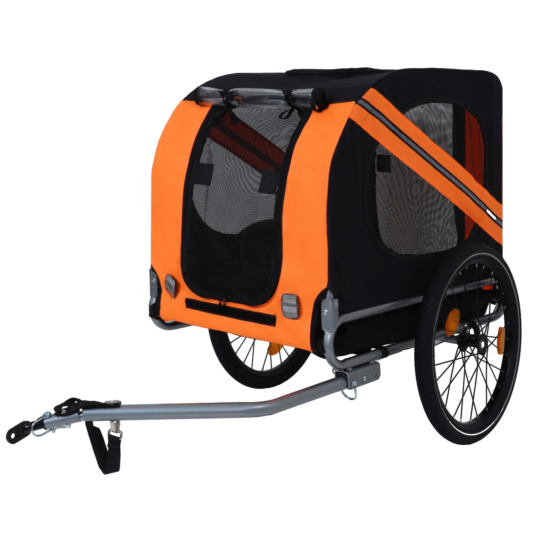 Large Folding Bike Trailer for Dogs, 120LB Capacity All-Terrain Pet ...
