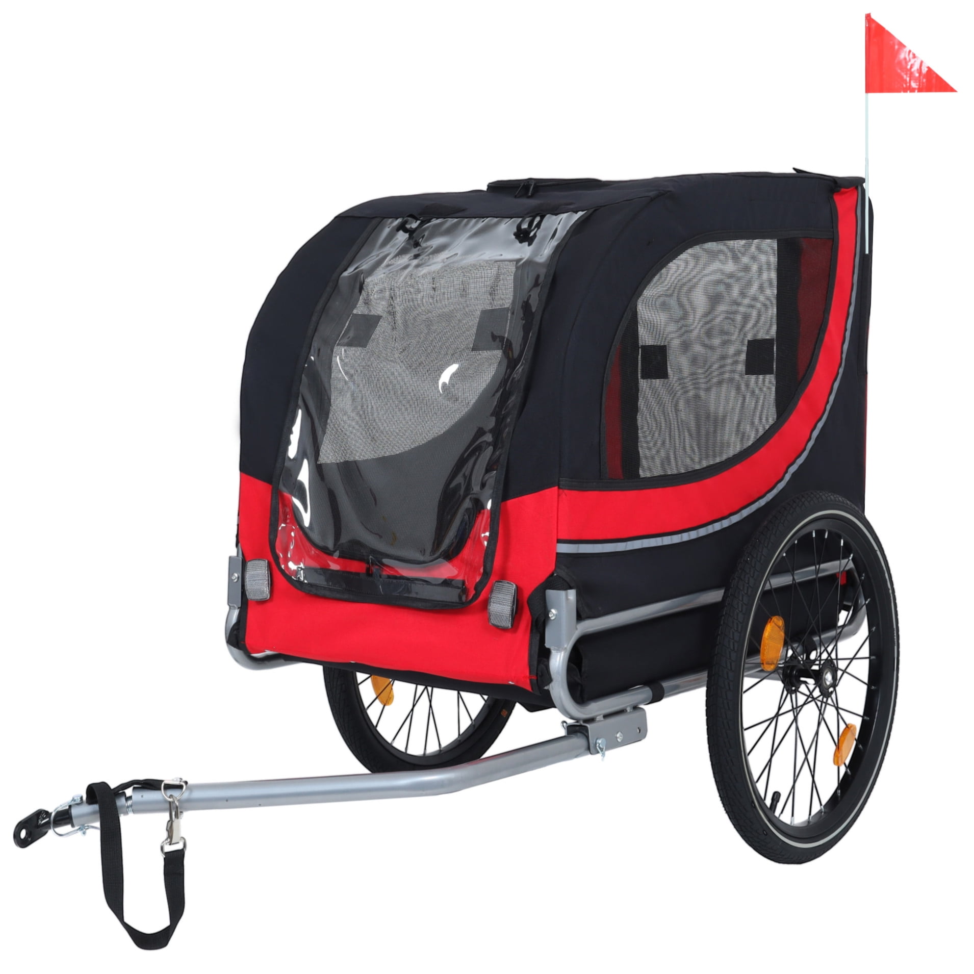 Large Folding Bike Trailer for Dogs, 120LB Capacity All-Terrain Pet ...