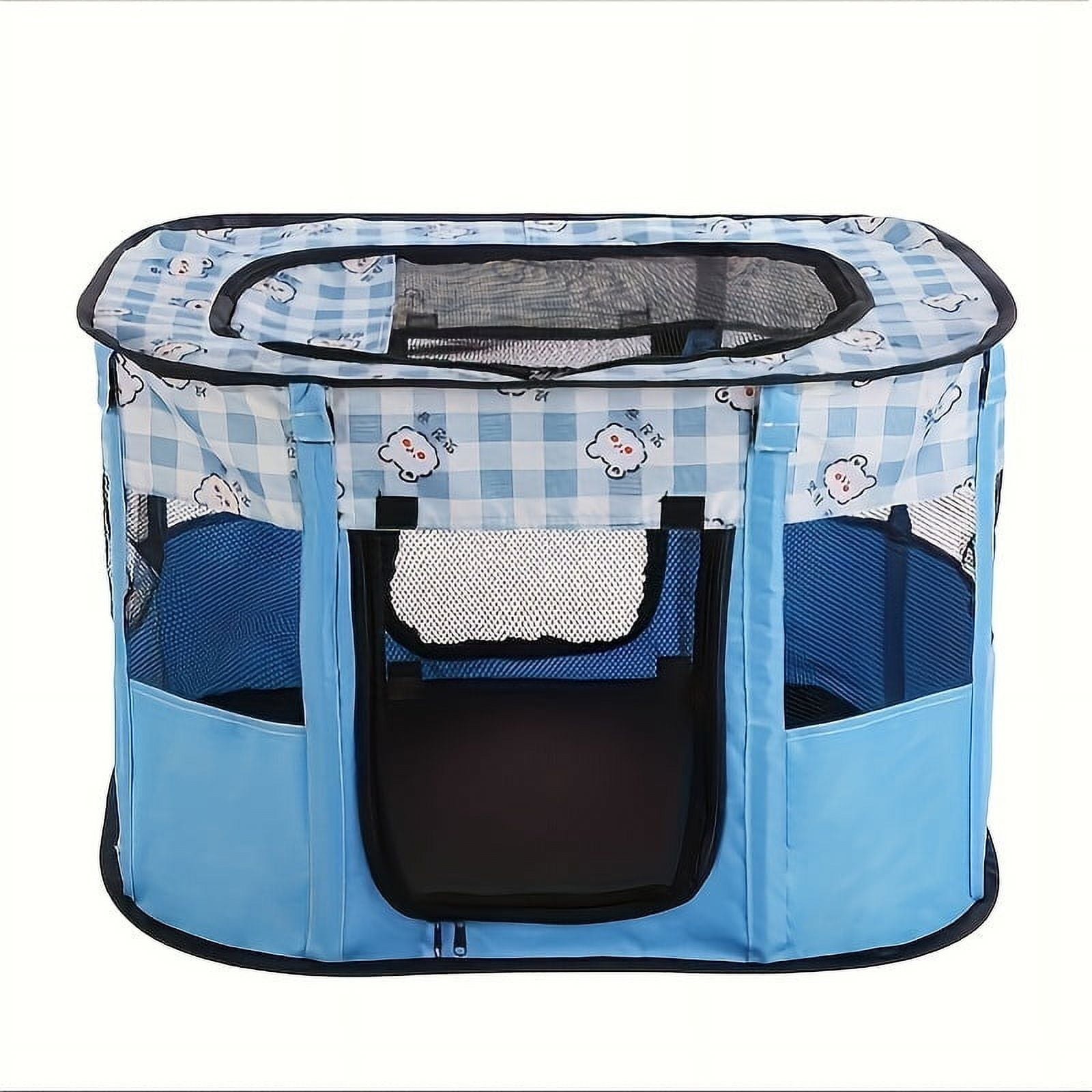 Large Folding Dog Cage - Spacious Rectangular Pet Playpen for Puppies ...