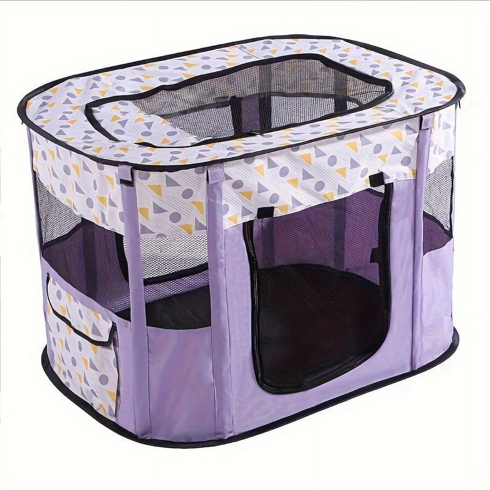 Large Folding Dog Cage - Spacious Rectangular Pet Playpen for Puppies ...