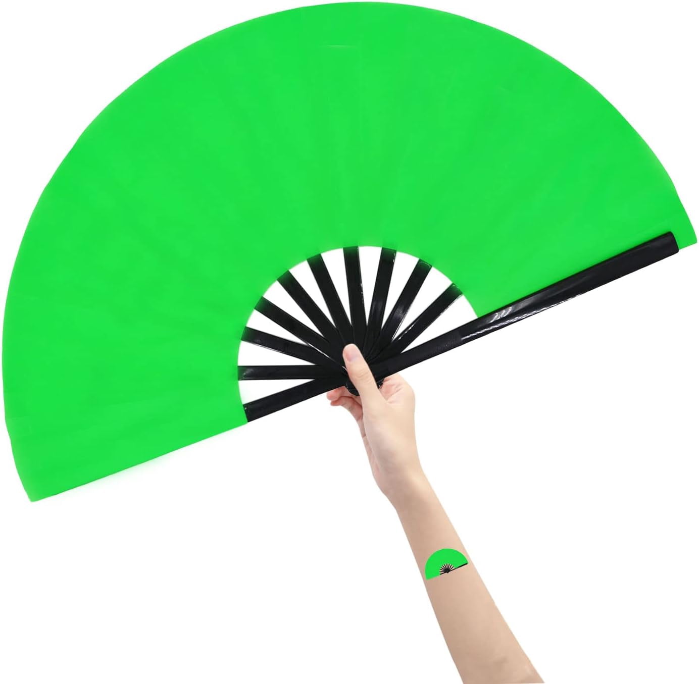 Large Folding Fan, Chinease/Japanese Folding Nylon-Cloth Hand Fan ...