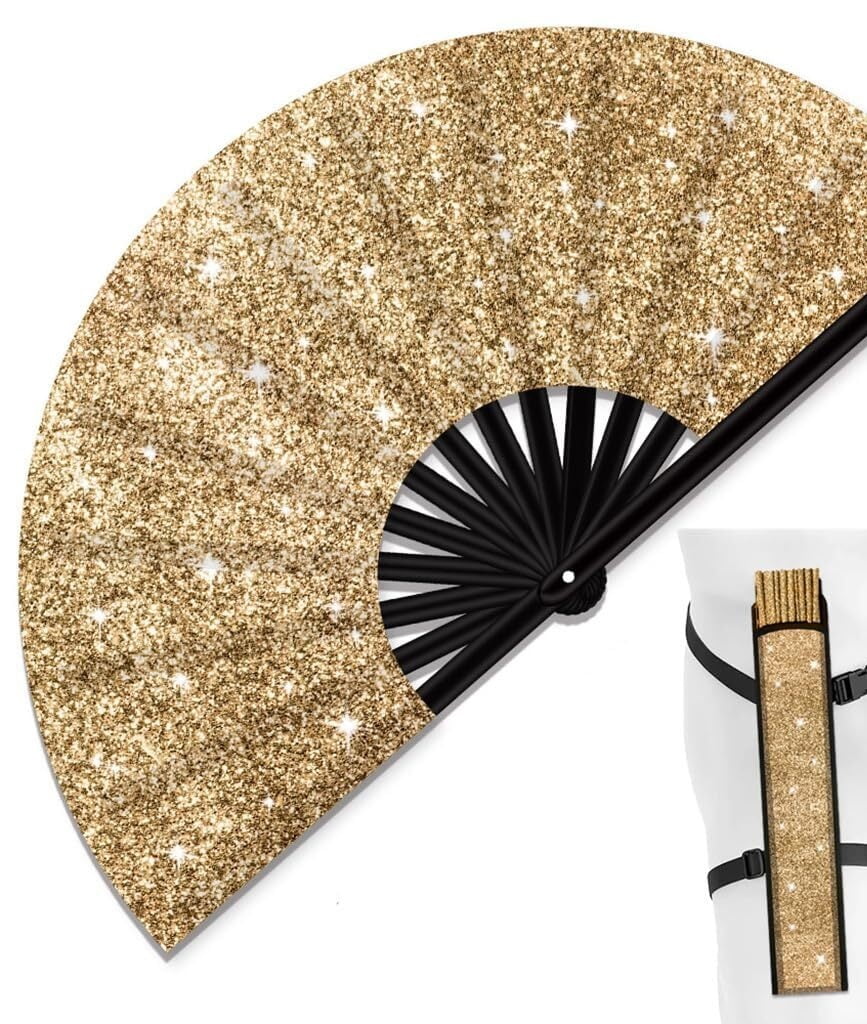 Large Folding Hand Fan with holster for men/women Handheld Fan for ...
