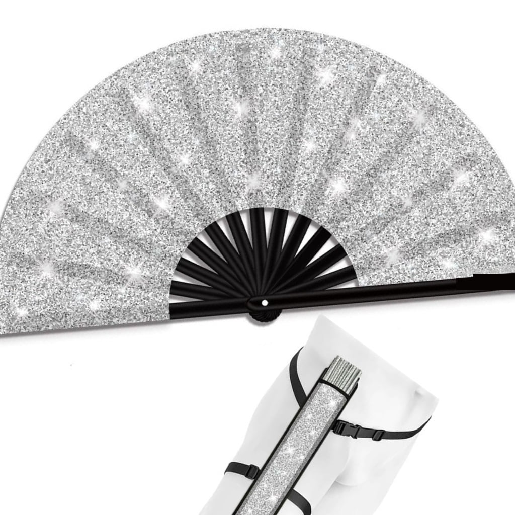 Large Folding Hand Fan with holster for men/women Handheld Fan for ...