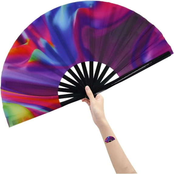 Large Folding Hand Rave Fan Popping Fan for Line Dancing Clacking Fans ...