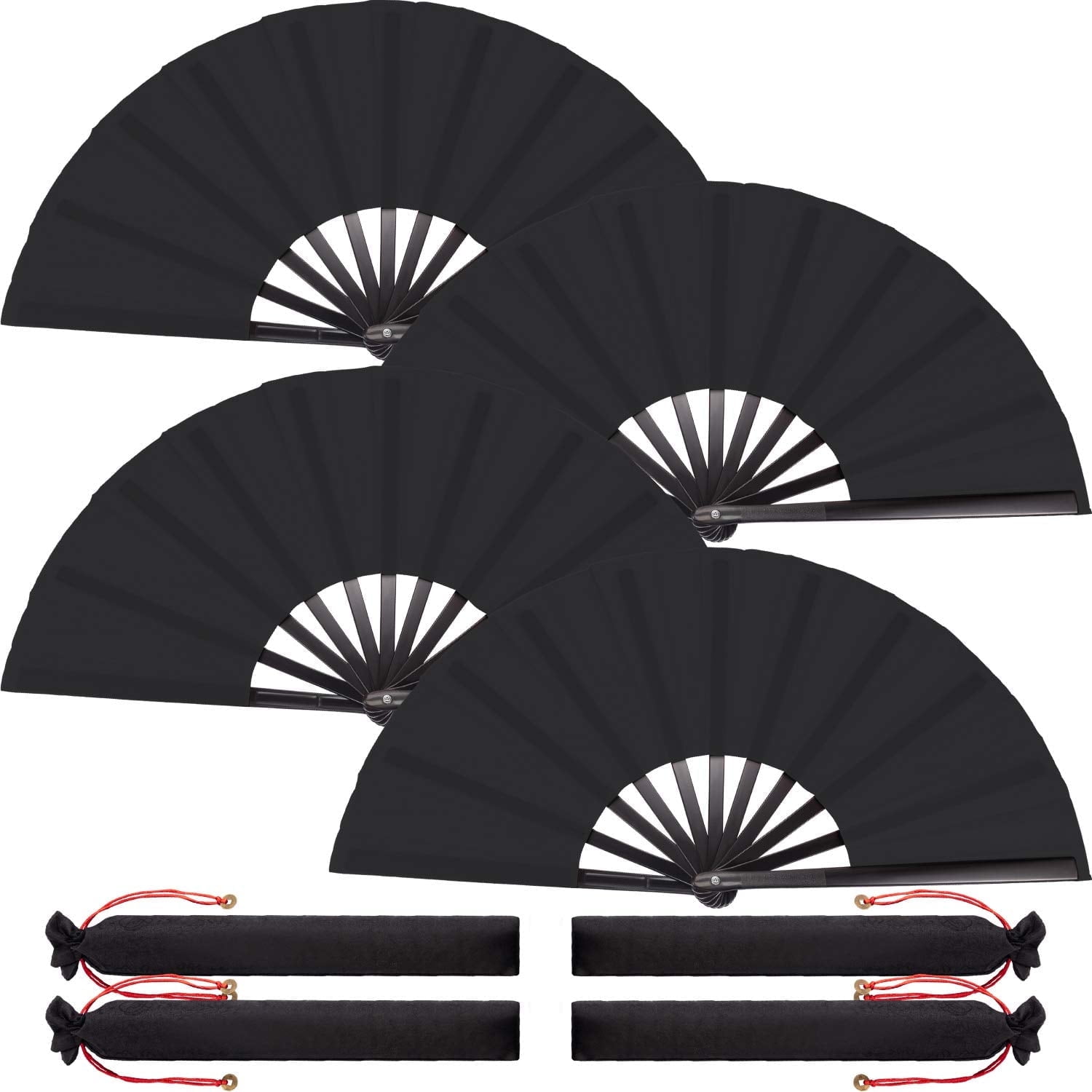 Large Folding Hand Silk Fans,Clack Fans, Chinese Handheld Tai Ji Fan ...