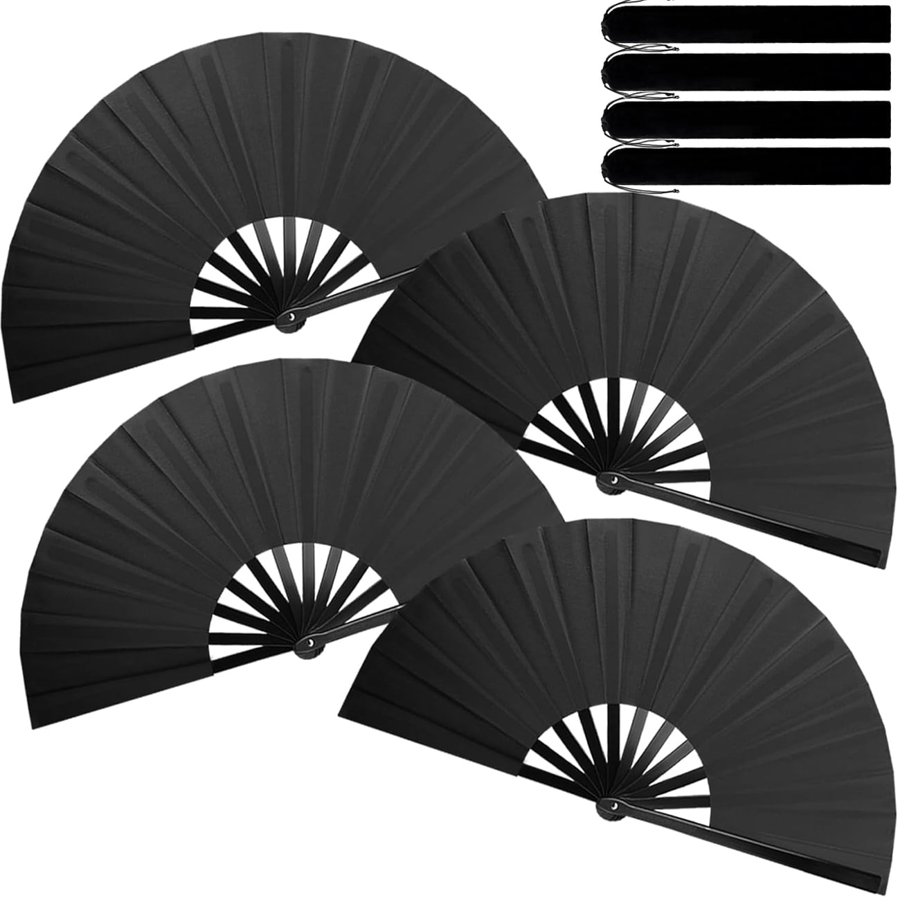 Large Folding Hand Silk Fans,Clack Fans, Chinese Handheld Tai Ji Fan ...