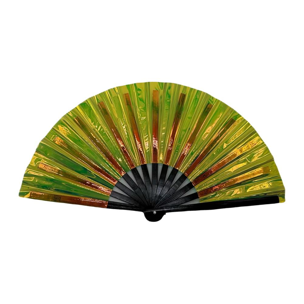 Large Folding Holographic Clack Fans for LINE Dancing, Laser Colors ...