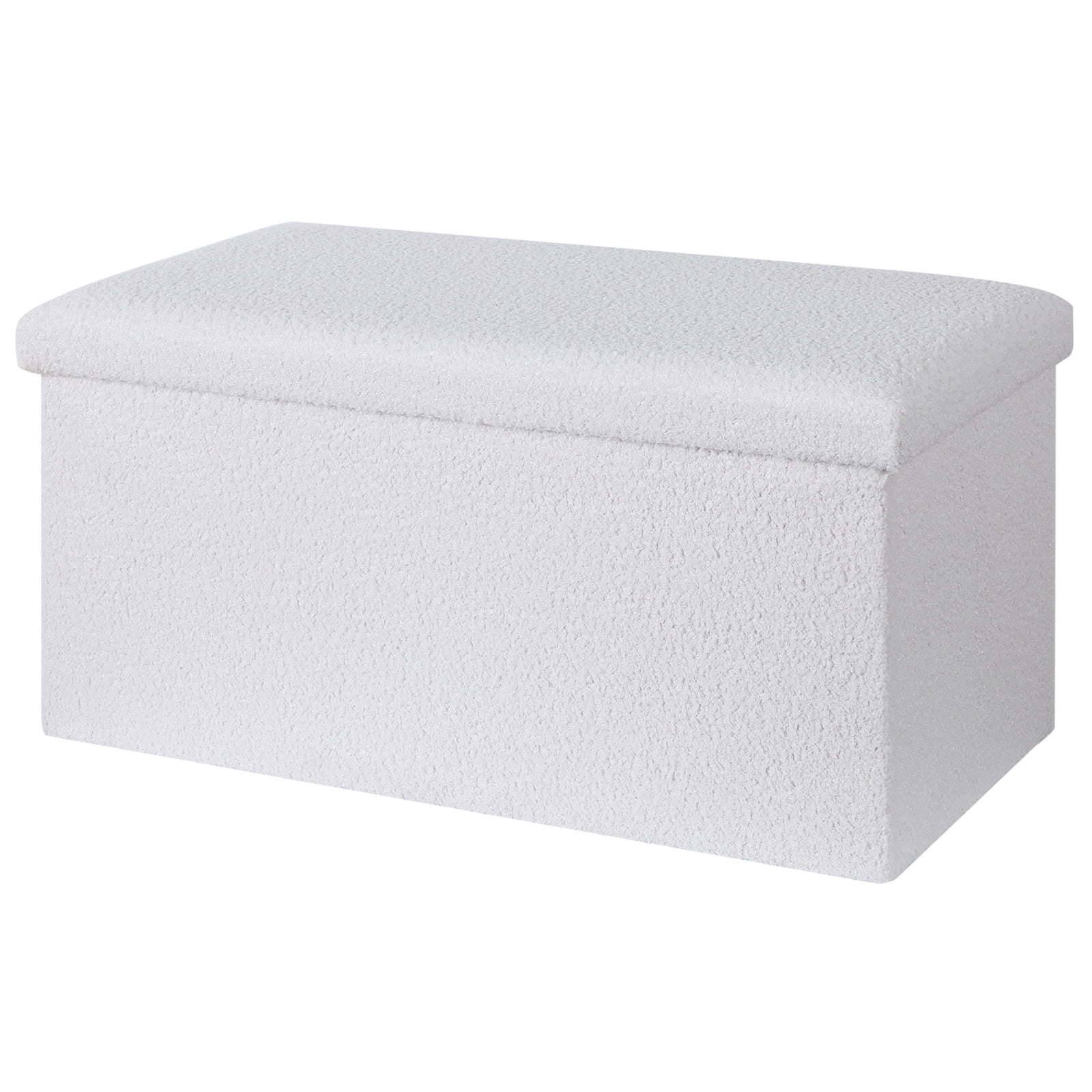 ANMINY Large Teddy Velvet Storage Ottoman - Tufted Bench, Foot Rest ...
