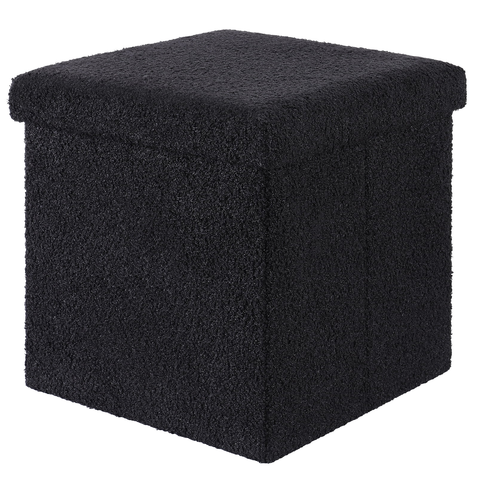 Large Folding Storage Ottoman Teddy Velvet Toy Box Cube Boucle Tufted ...