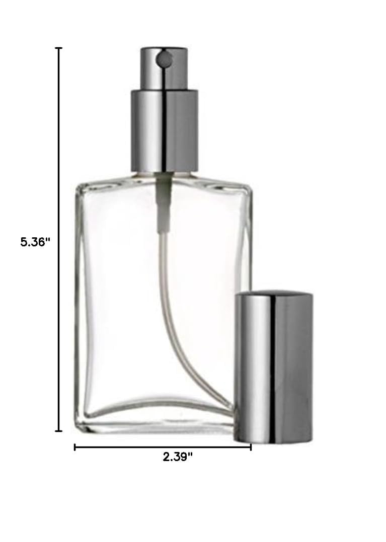 Large Fragrance Perfume Atomizer Empty Refillable Glass Bottle Silver ...