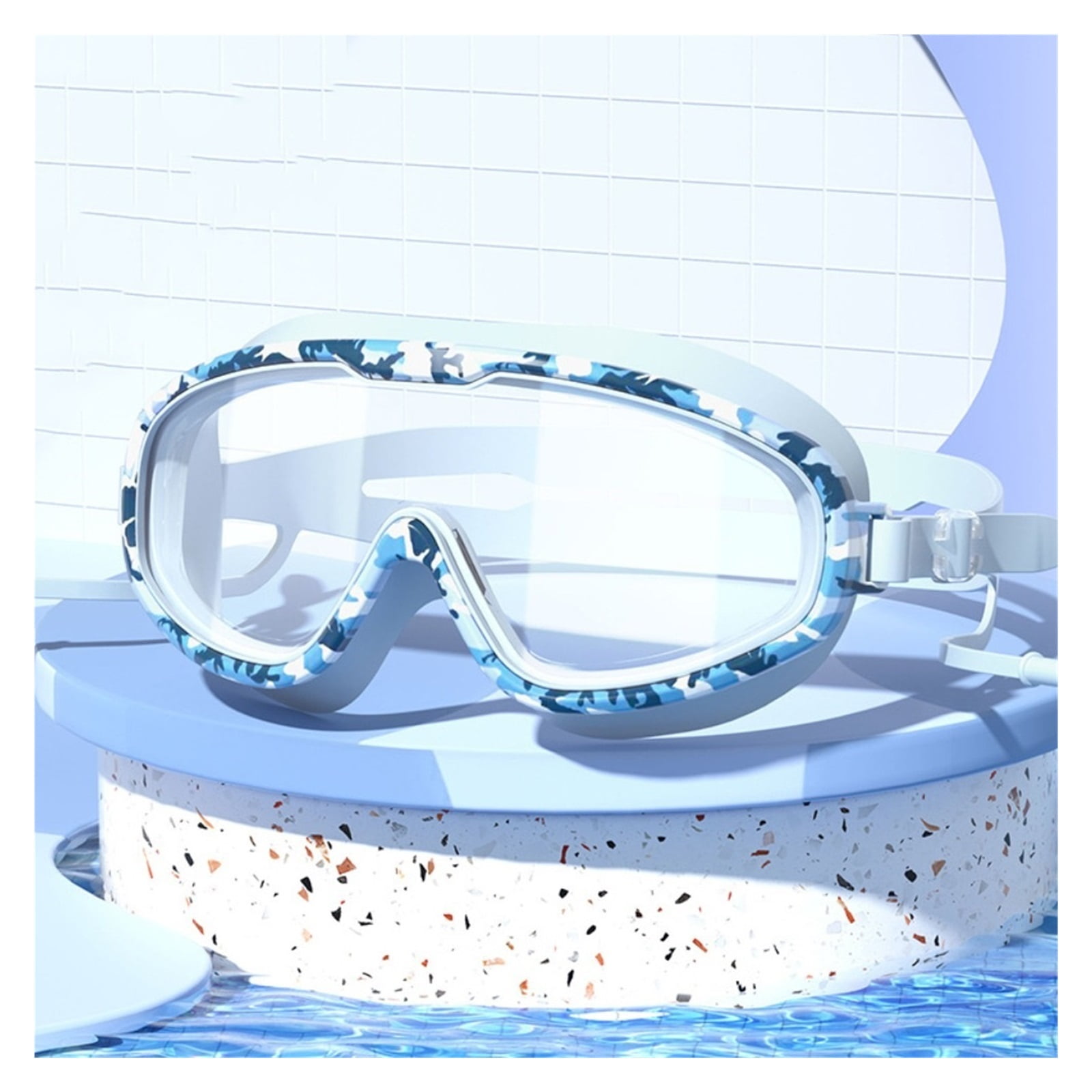 Large Frame Kids Swim Goggles With Ear Plug Glass Swimming Goggles Anti ...