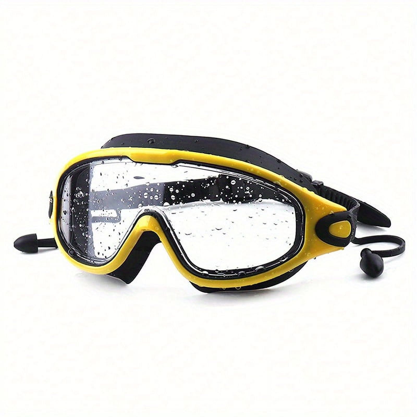 Large Frame Silicone Swim Goggles, Anti-fog Waterproof Clear Visor ...