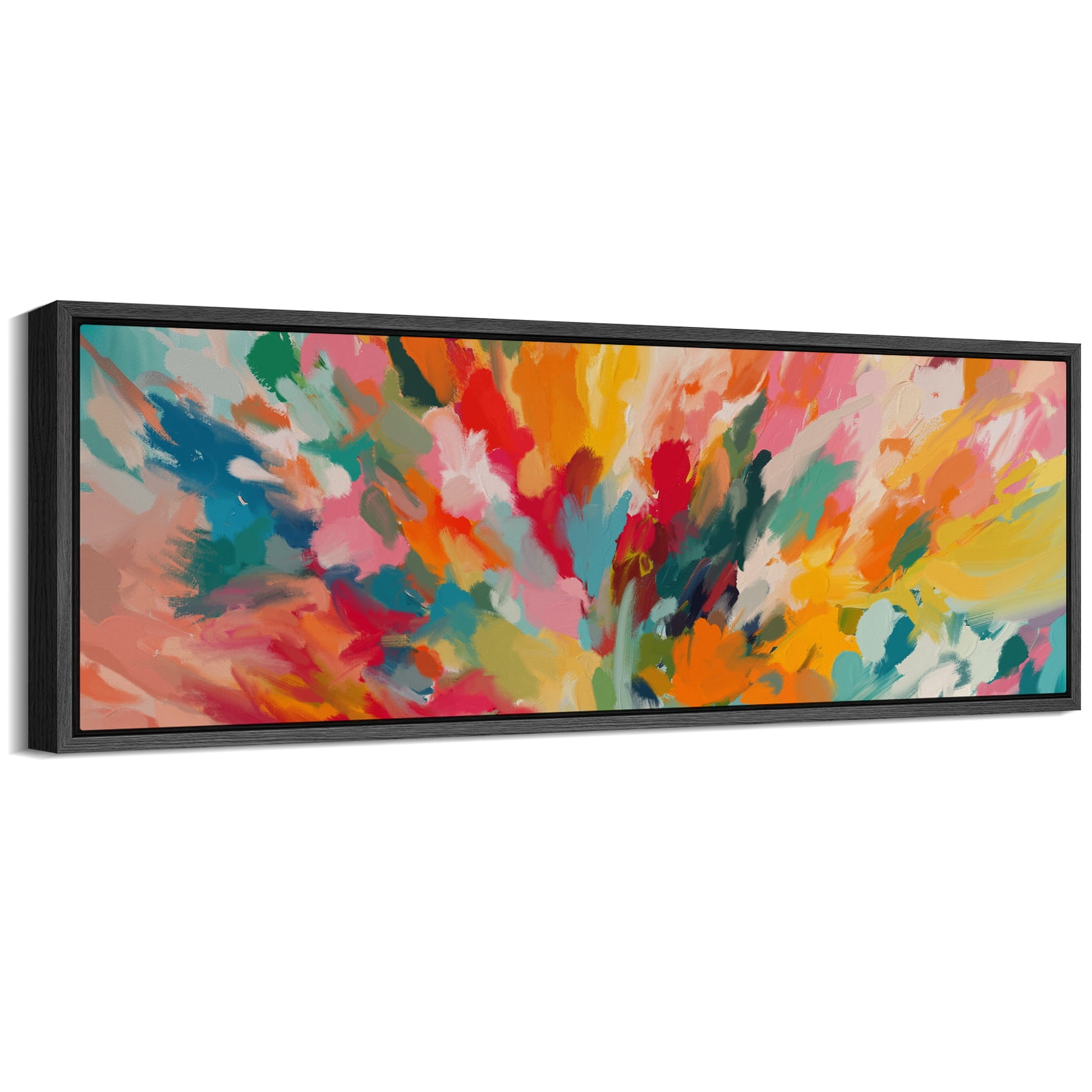Large Framed Canvas Print Abstract Watercolor LandscapeWall Art ...