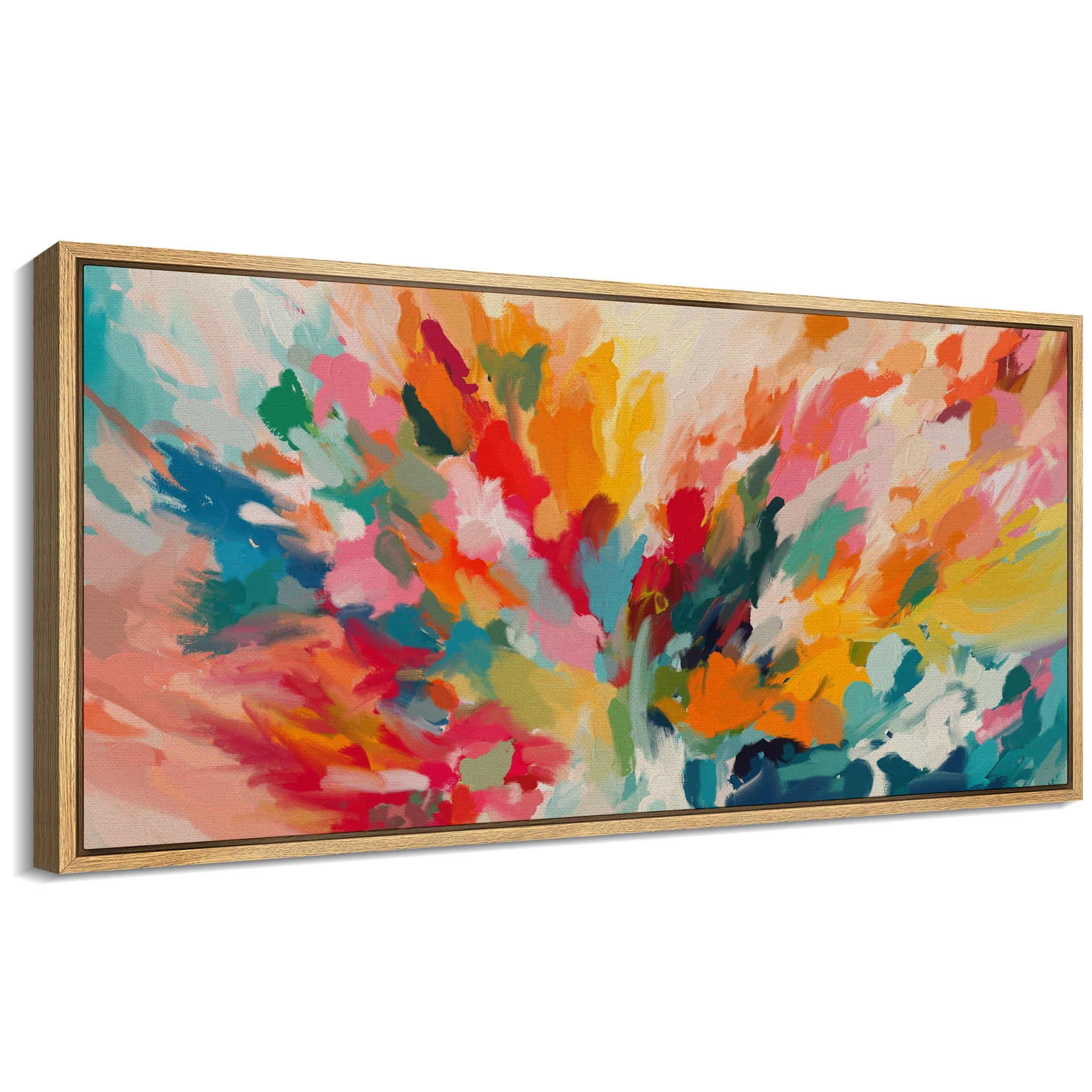 Large Framed Canvas Print Abstract Watercolor LandscapeWall Art ...